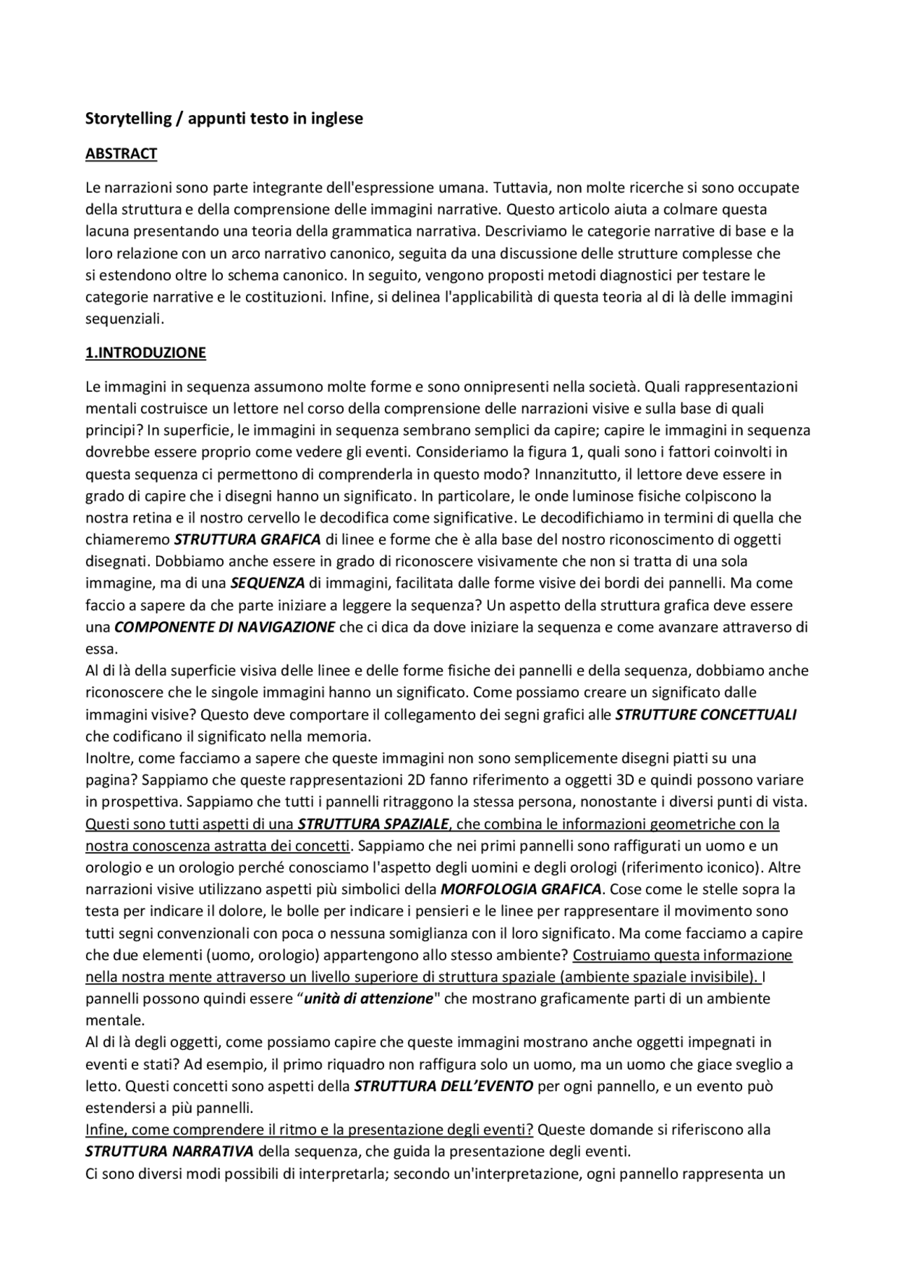 Visual Narrative Structure Dispense Di Estetica Docsity