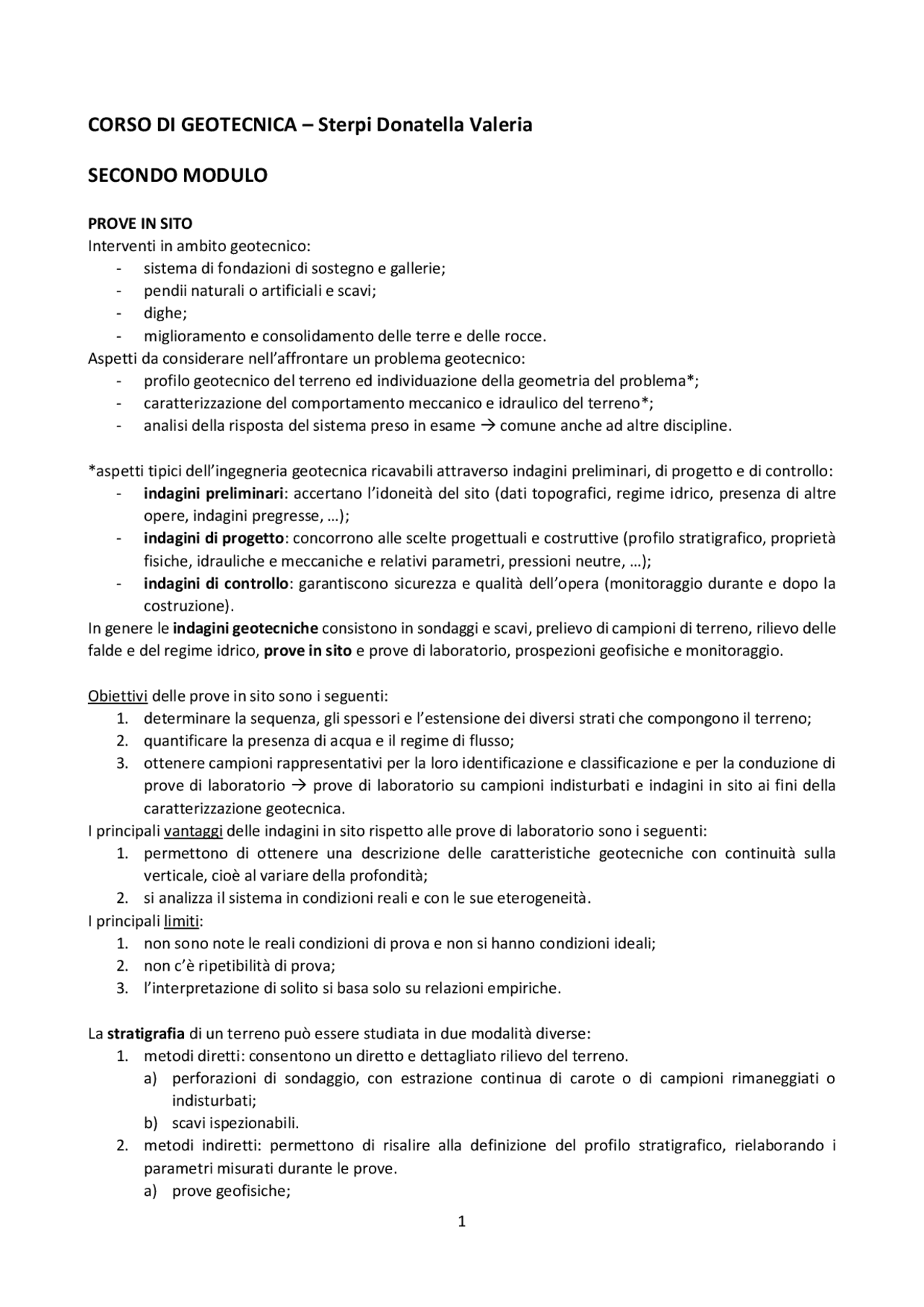 Geotecnica Modulo 2 Appunti Di Geotecnica Docsity