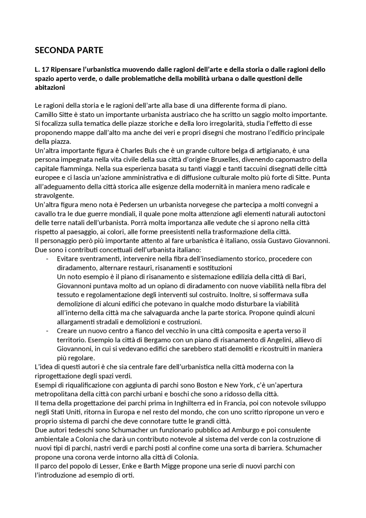 Seconda Parte Appunti Schemi E Mappe Concettuali Di Urbanistica Docsity