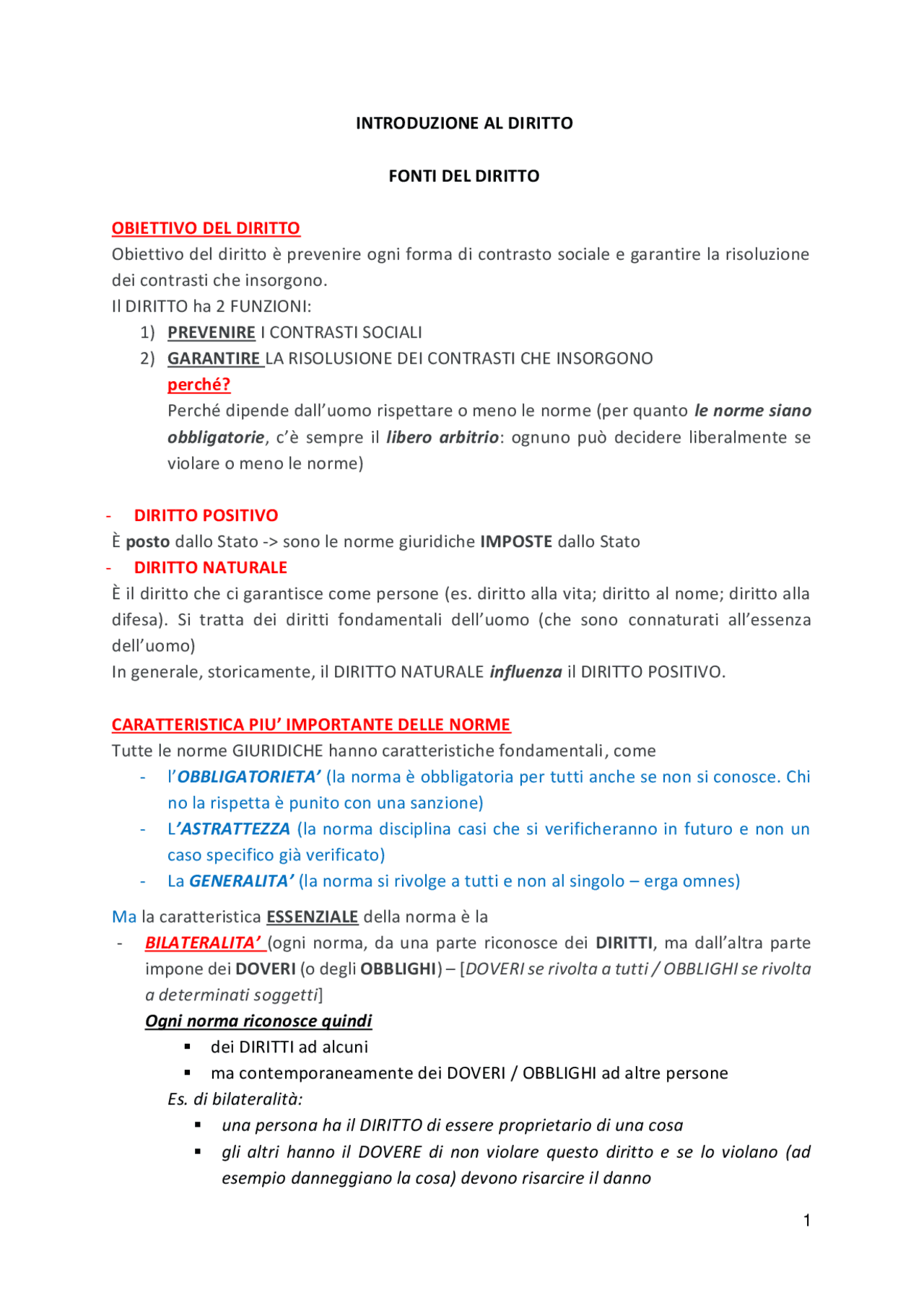 Concetti Generali Di Diritto Sintesi Del Corso Di Diritto Docsity