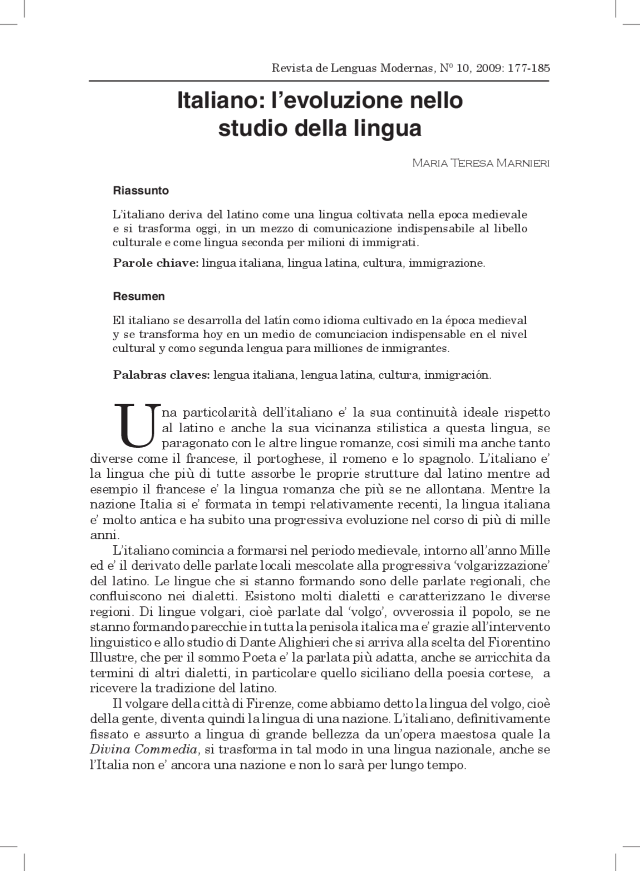 Un riassunto sulla lingua italiana , la situazione linguista dal due ...