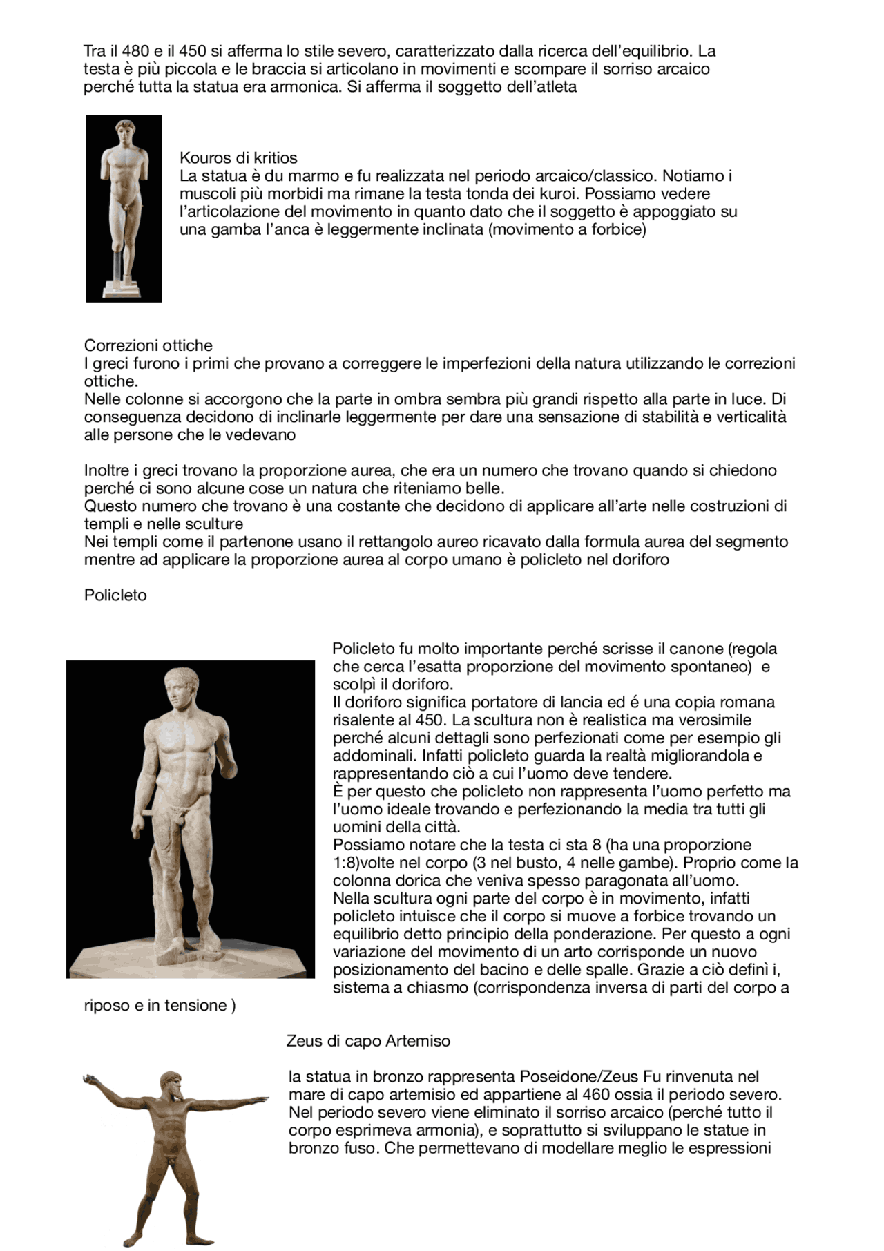 Stile severo, periodo classico e acropoli di atene | Appunti di ...