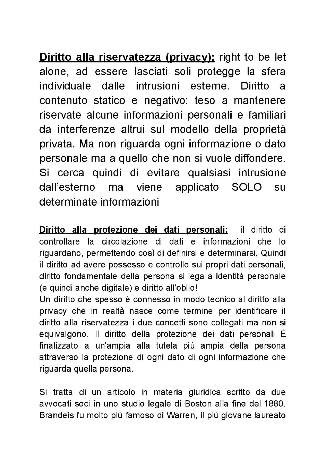 Riassunto Gdpr E Appunti Sintesi Del Corso Di Diritto Dei Media Docsity