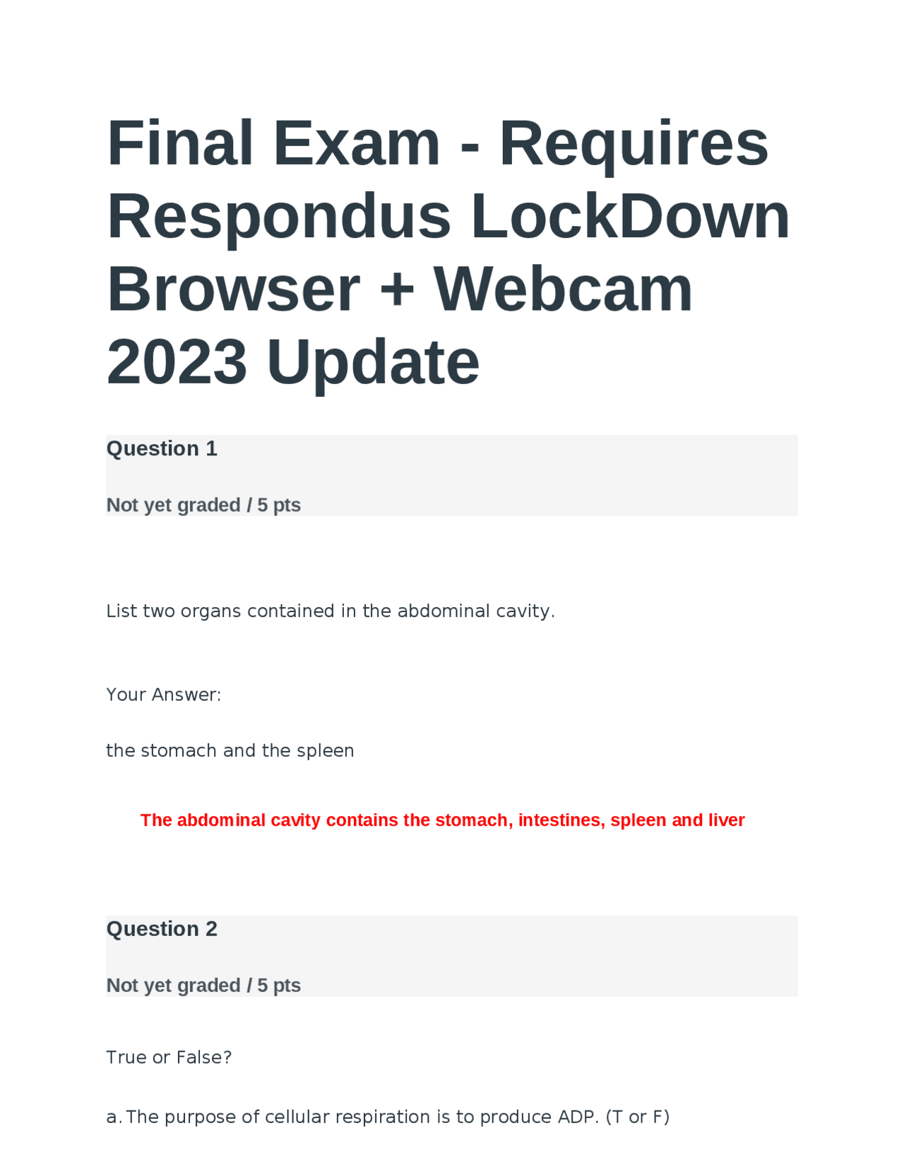Final Exam - Requires Respondus LockDown Browser + Webcam 2023 Update ...