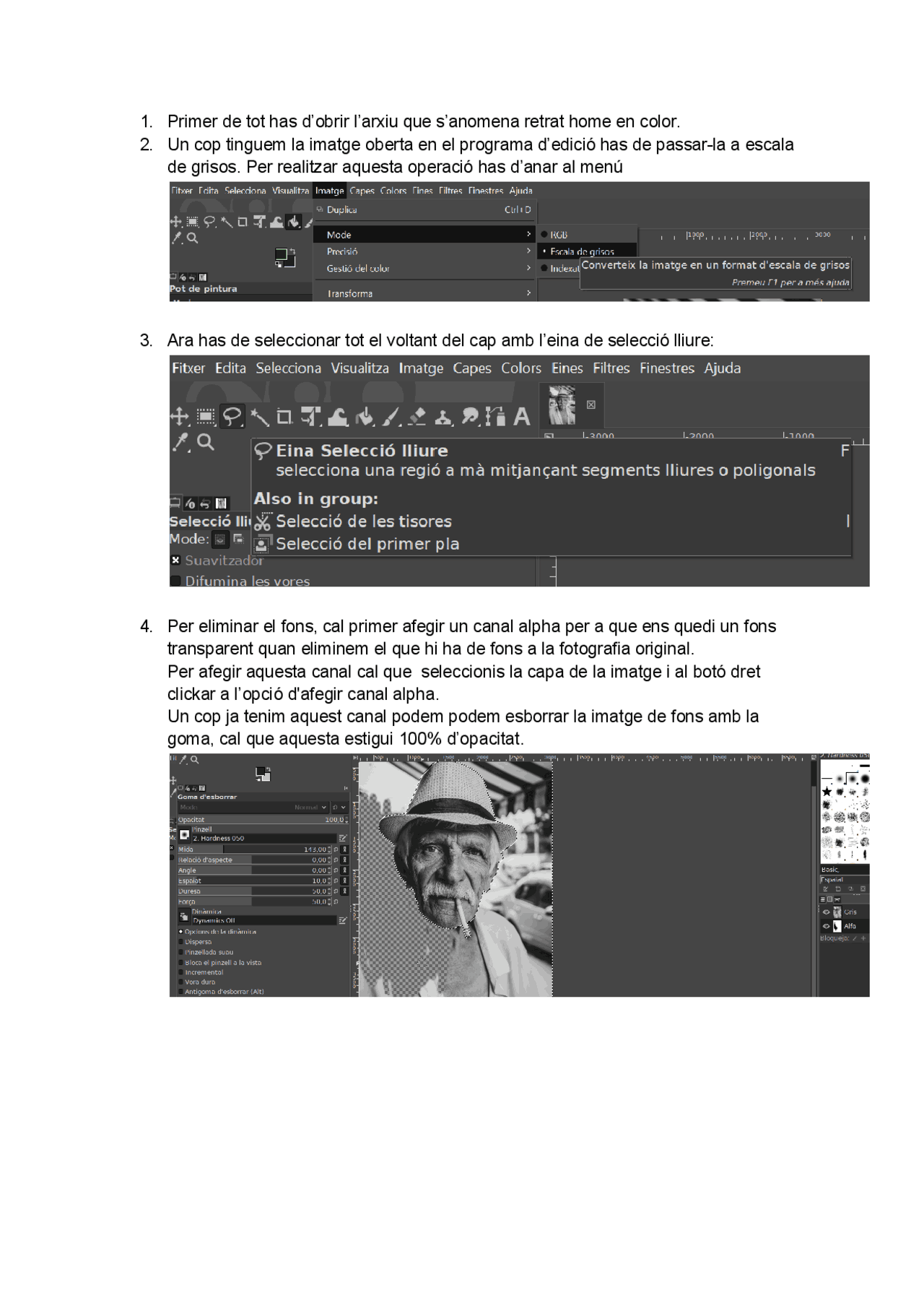 Ejercicios de Gimp para mejorar | Ejercicios de Informática | Docsity