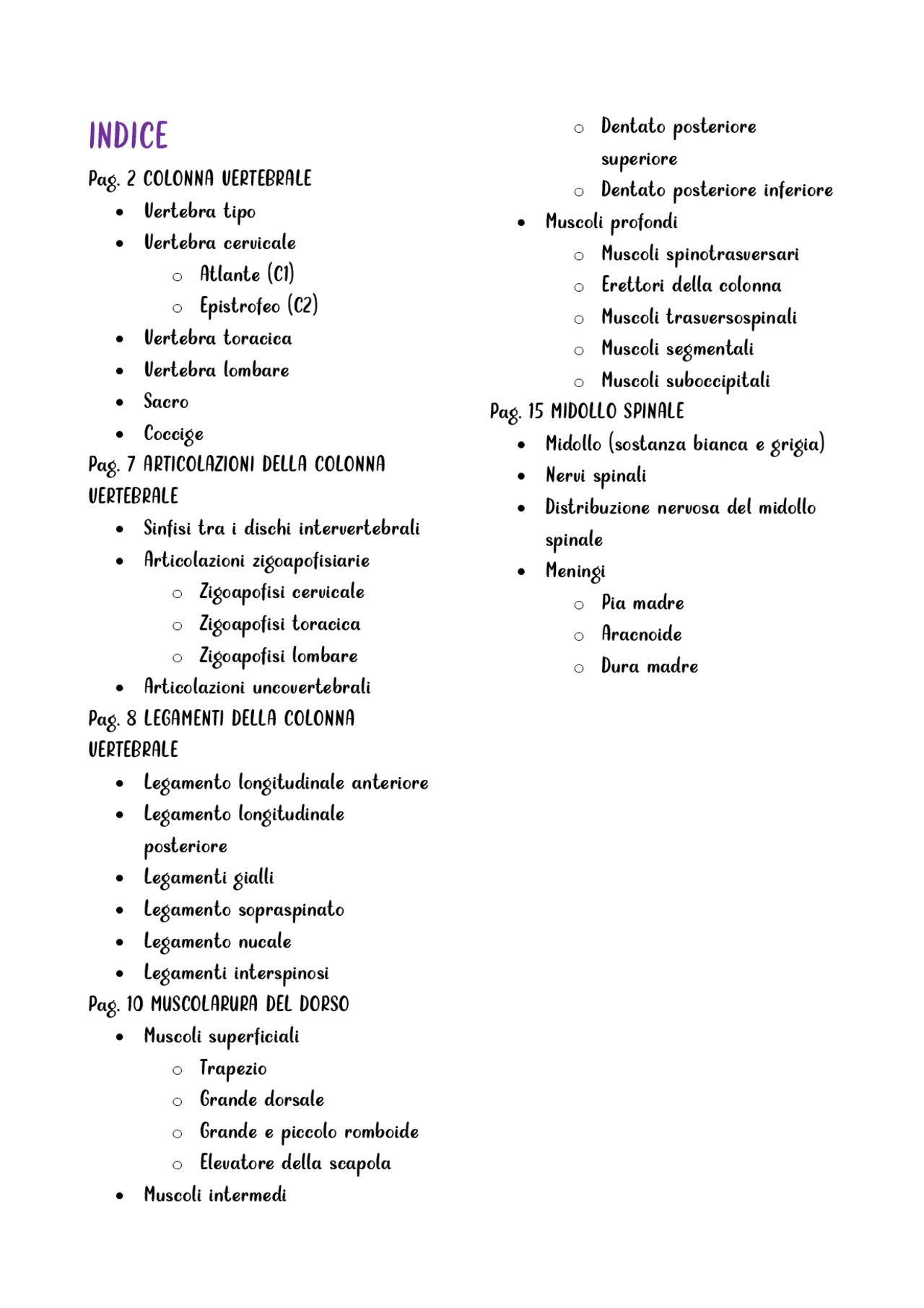 Schemi Anatomia Dorso Schemi E Mappe Concettuali Di Anatomia Docsity