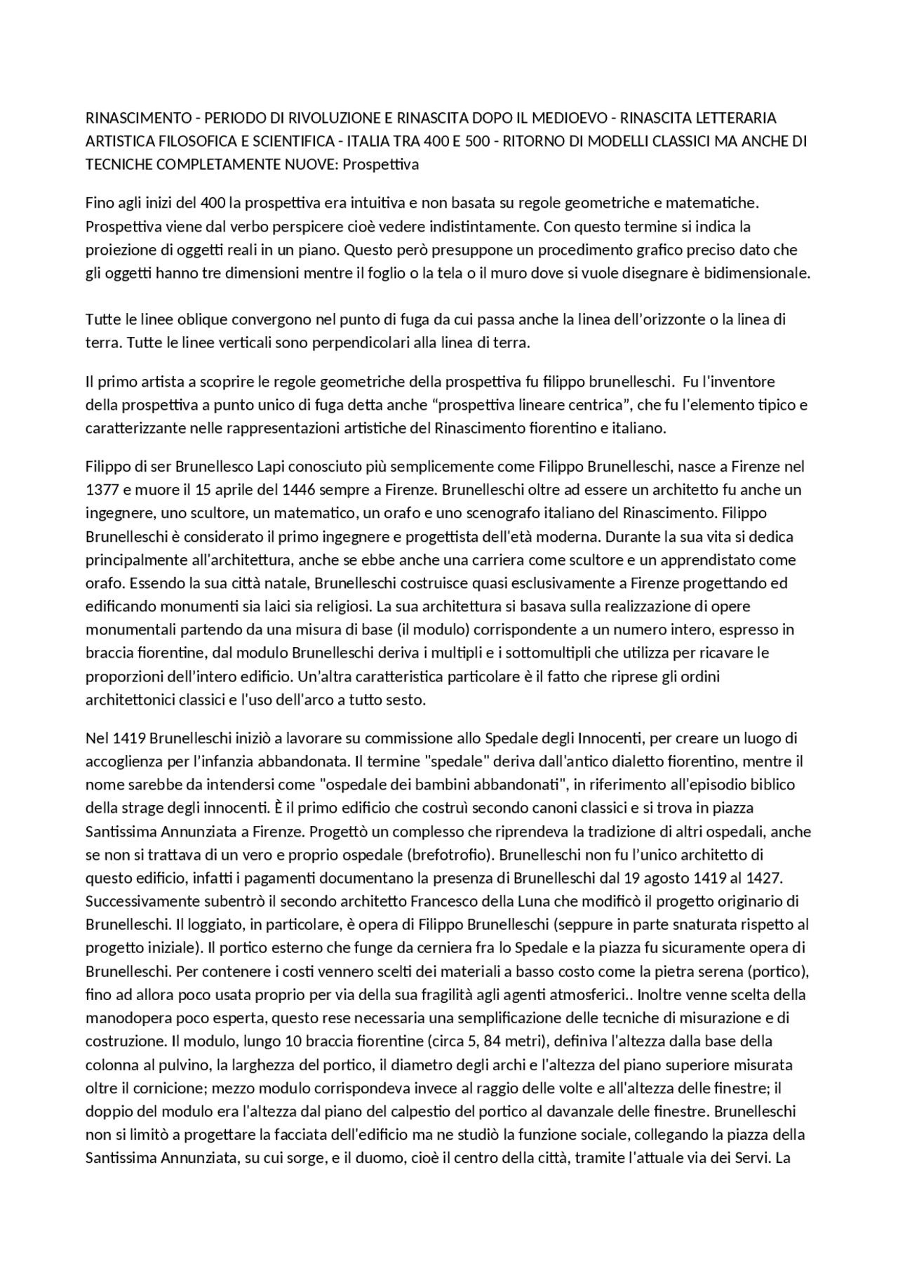 Arte nel Rinascimento: Brunelleschi, Ghiberti, Jacopo della quercia, Masaccio e opere ...