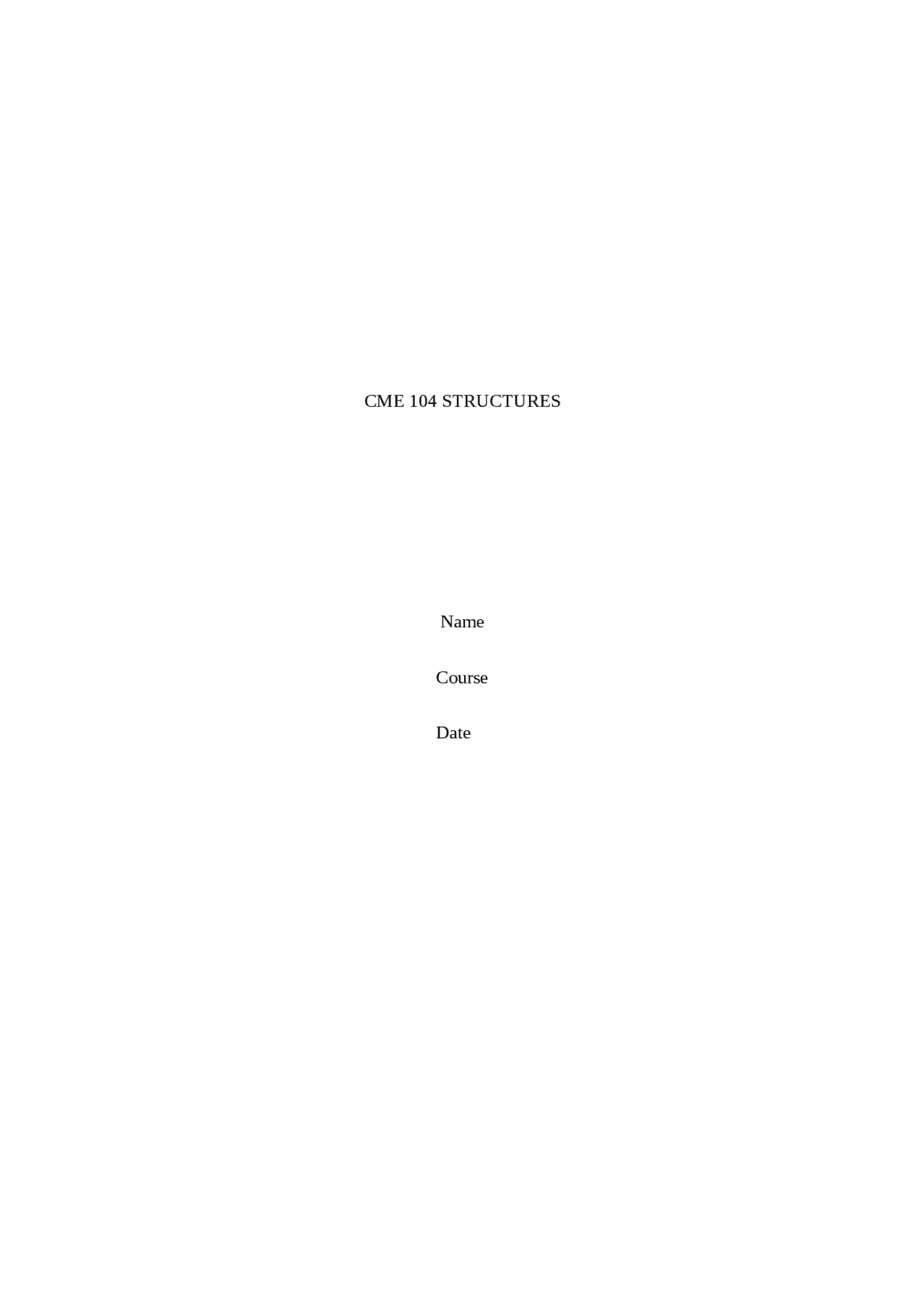 Cme 104 Structures Doc Exams Engineering Docsity