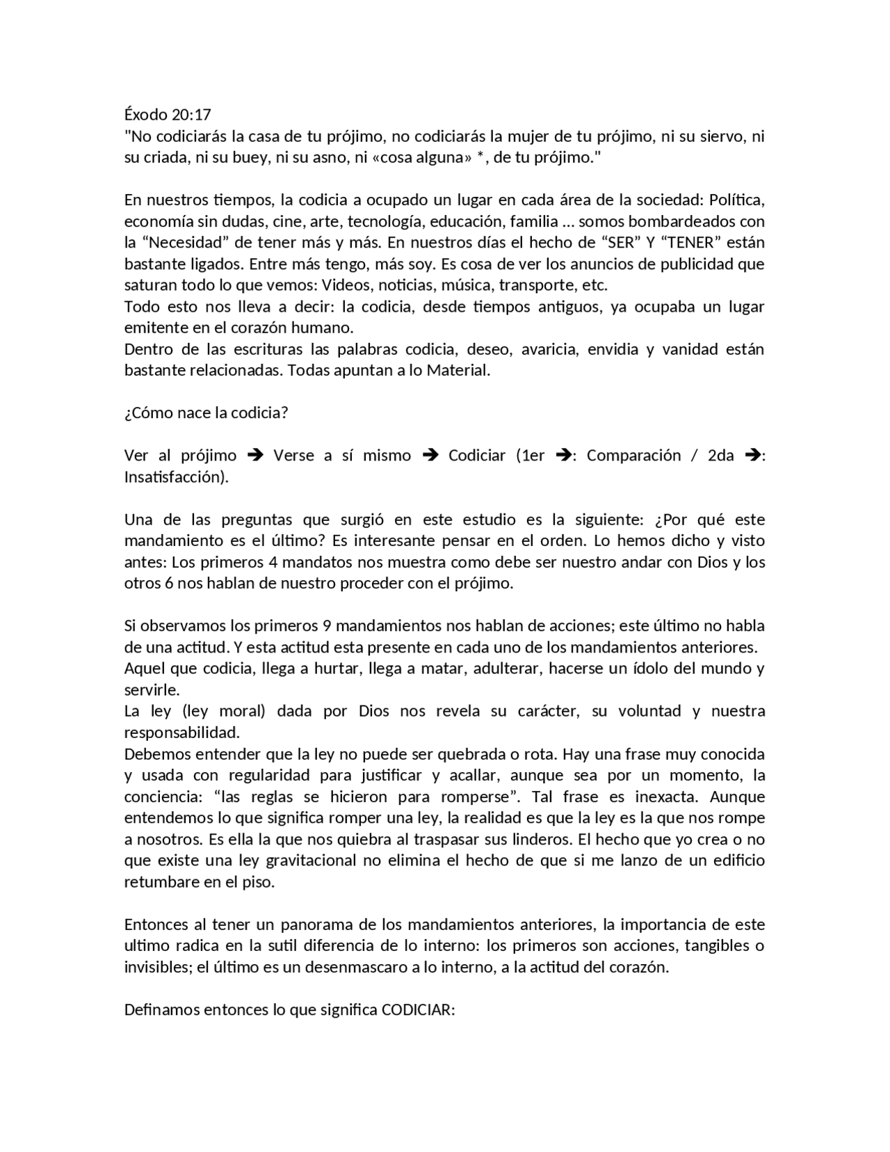 Éxodo 20:17 Estudio Mandamiento Sobre Codicia. Definición y Alcances ...