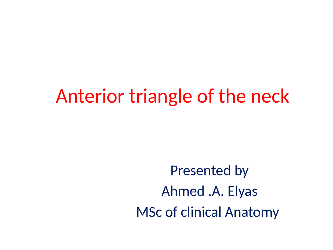 Anterior triangle of the neck | Summaries Anatomy | Docsity