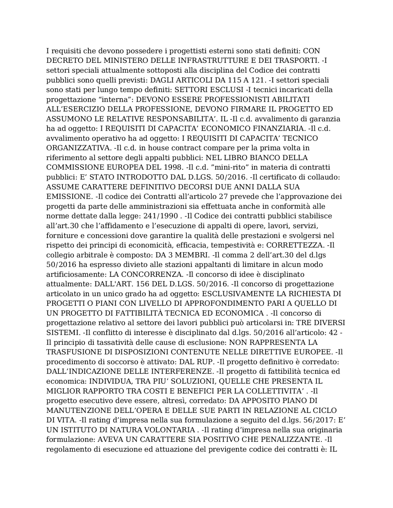 Domande Esame Legislazione Appalti Pubblici Schemi E Mappe