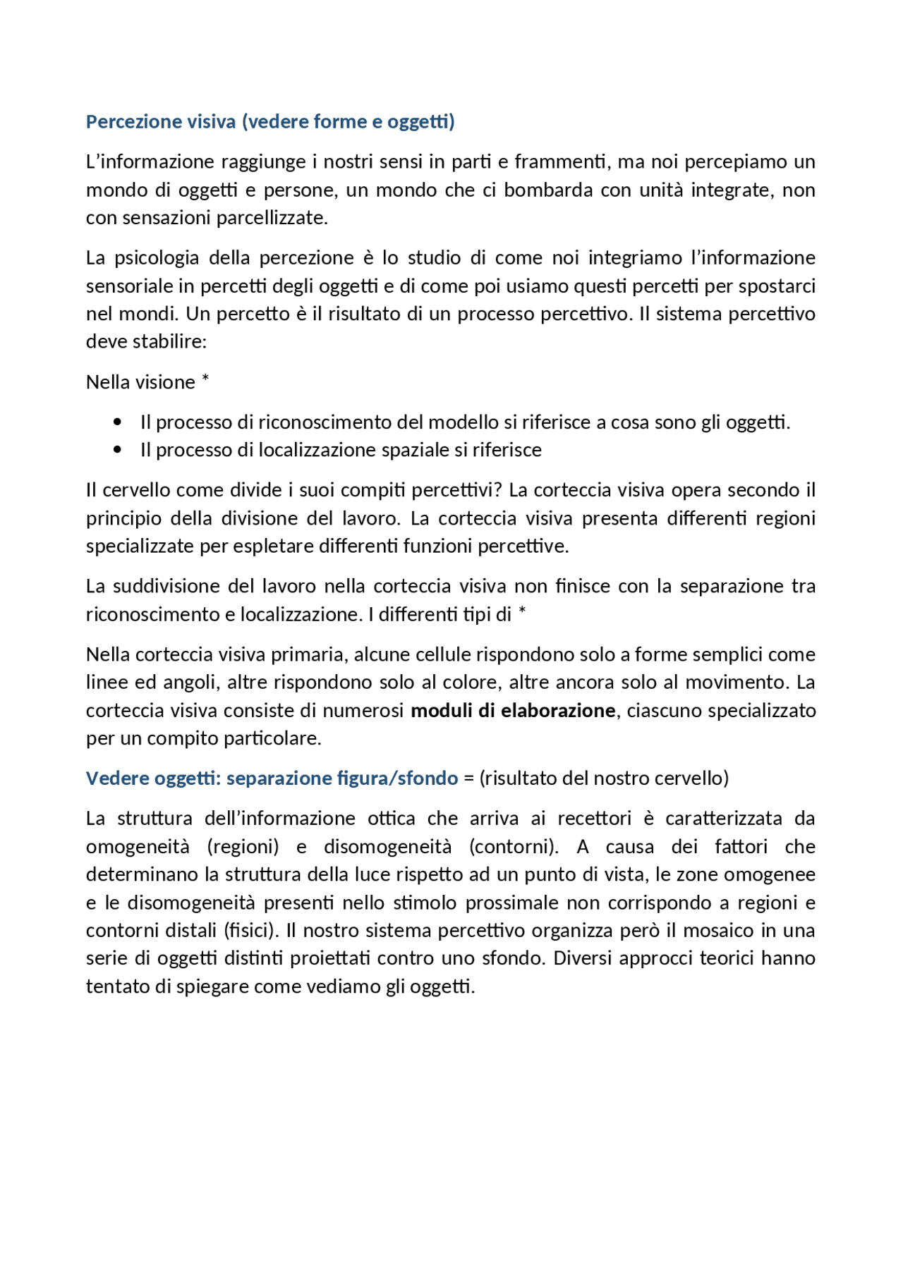 Percezione Visiva Vedere Oggetti Schemi E Mappe Concettuali Di