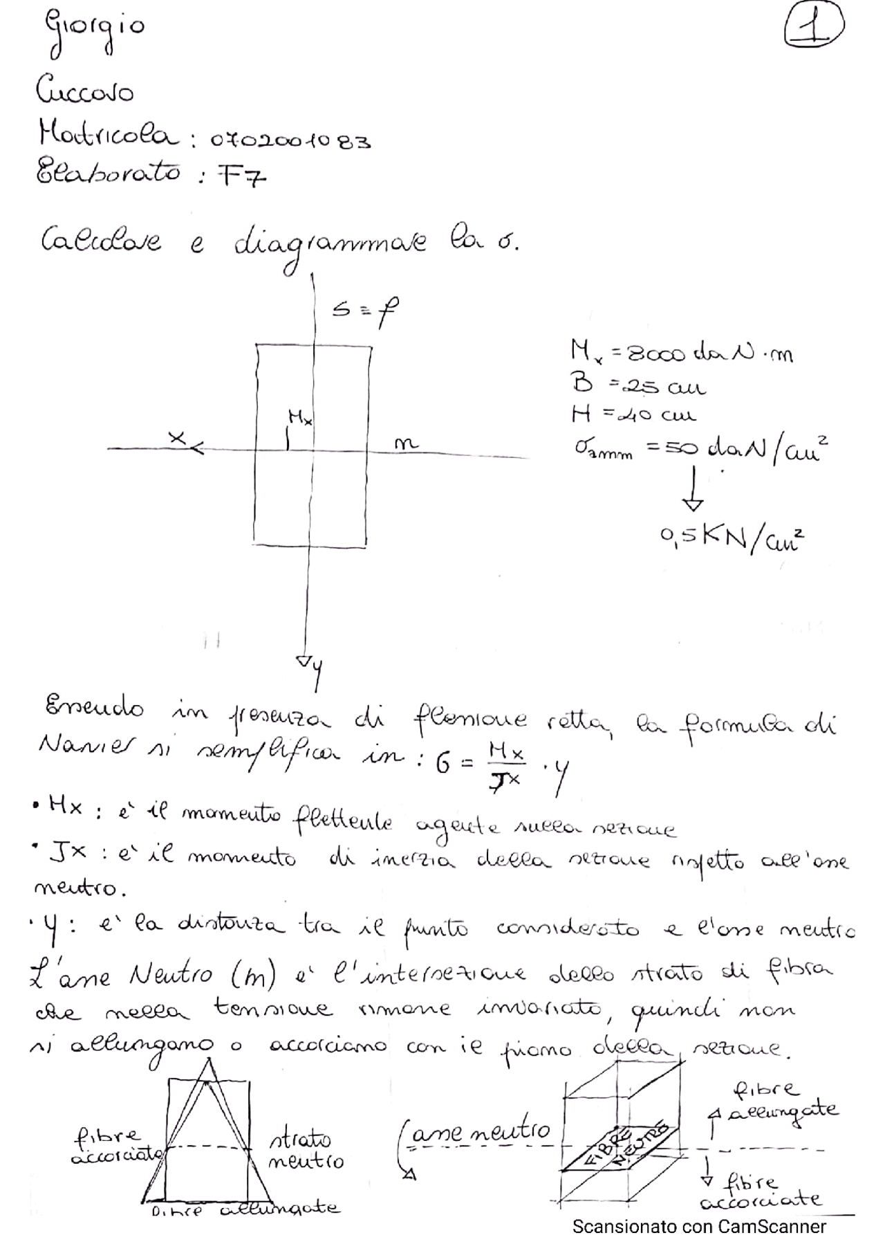 Scienza delle costruzioni, Elaborato F7 | Esercizi di Scienza Delle ...