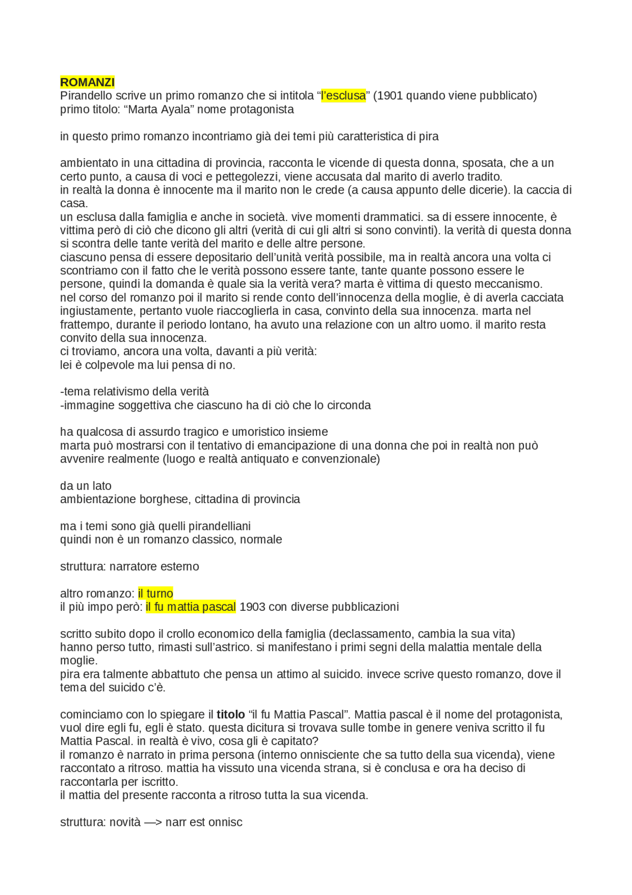 Il Fu Mattia Pascal Riassunto Di Un Testo Schemi E Mappe Concettuali