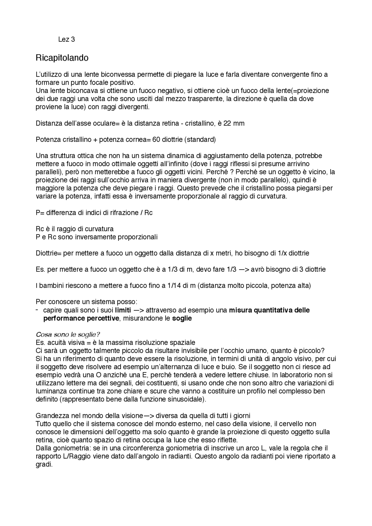 Fondamenti, lez 3, II modulo, UNIFI | Appunti di Fondamenti Anatomo-fisiologici dell'Attività ...