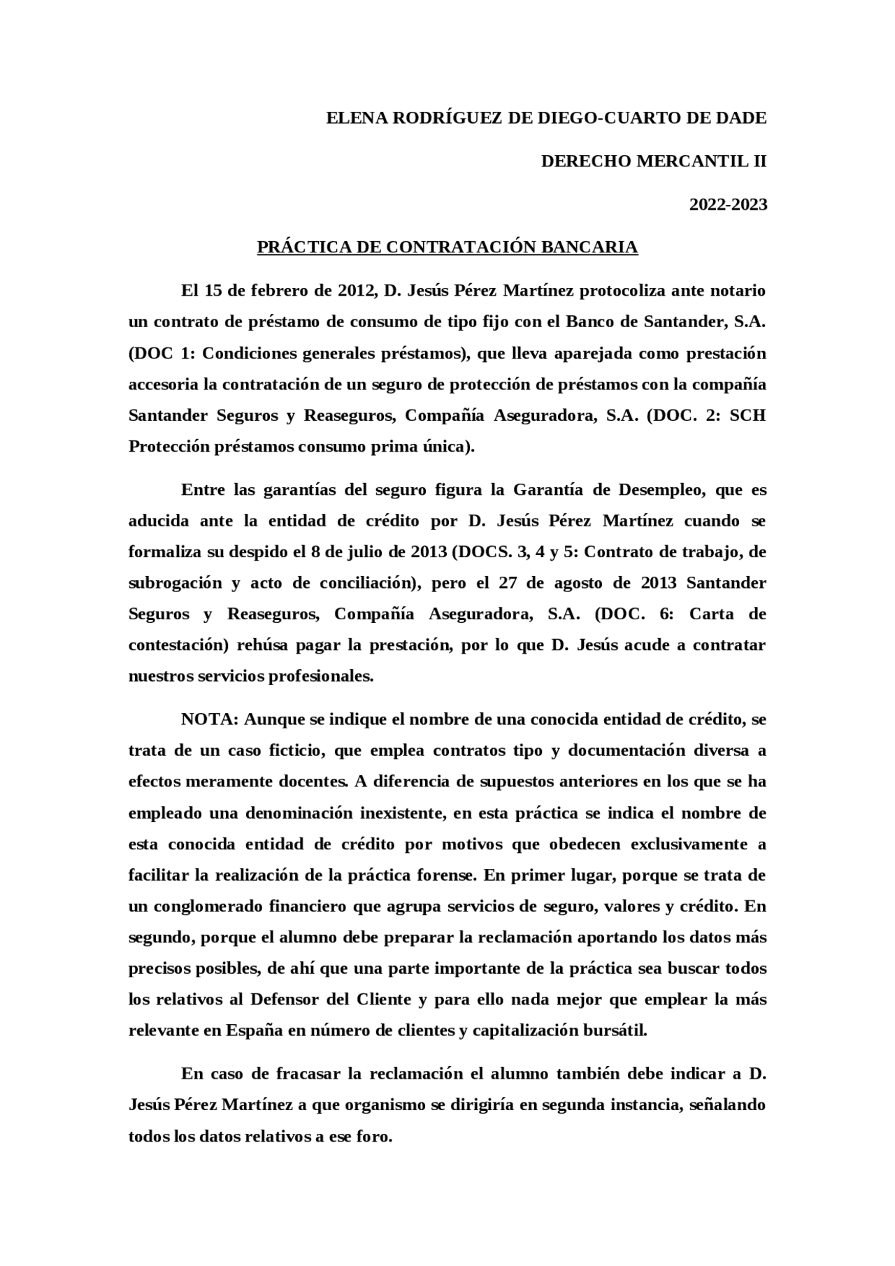 última Práctica Mercantil Ejercicios De Derecho Mercantil Docsity