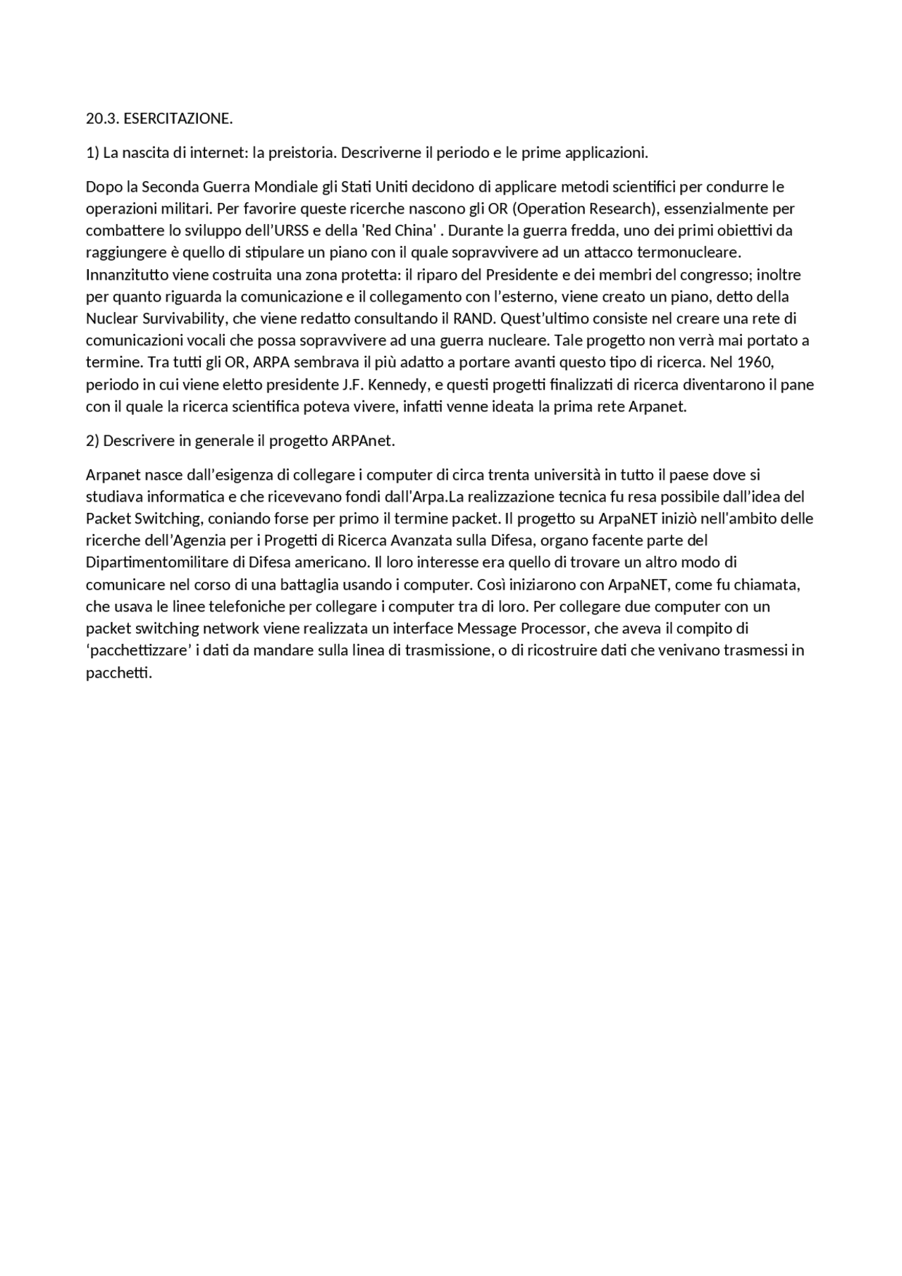 Esercitazioni Di Informatica Esercizi Di Elementi Di Informatica