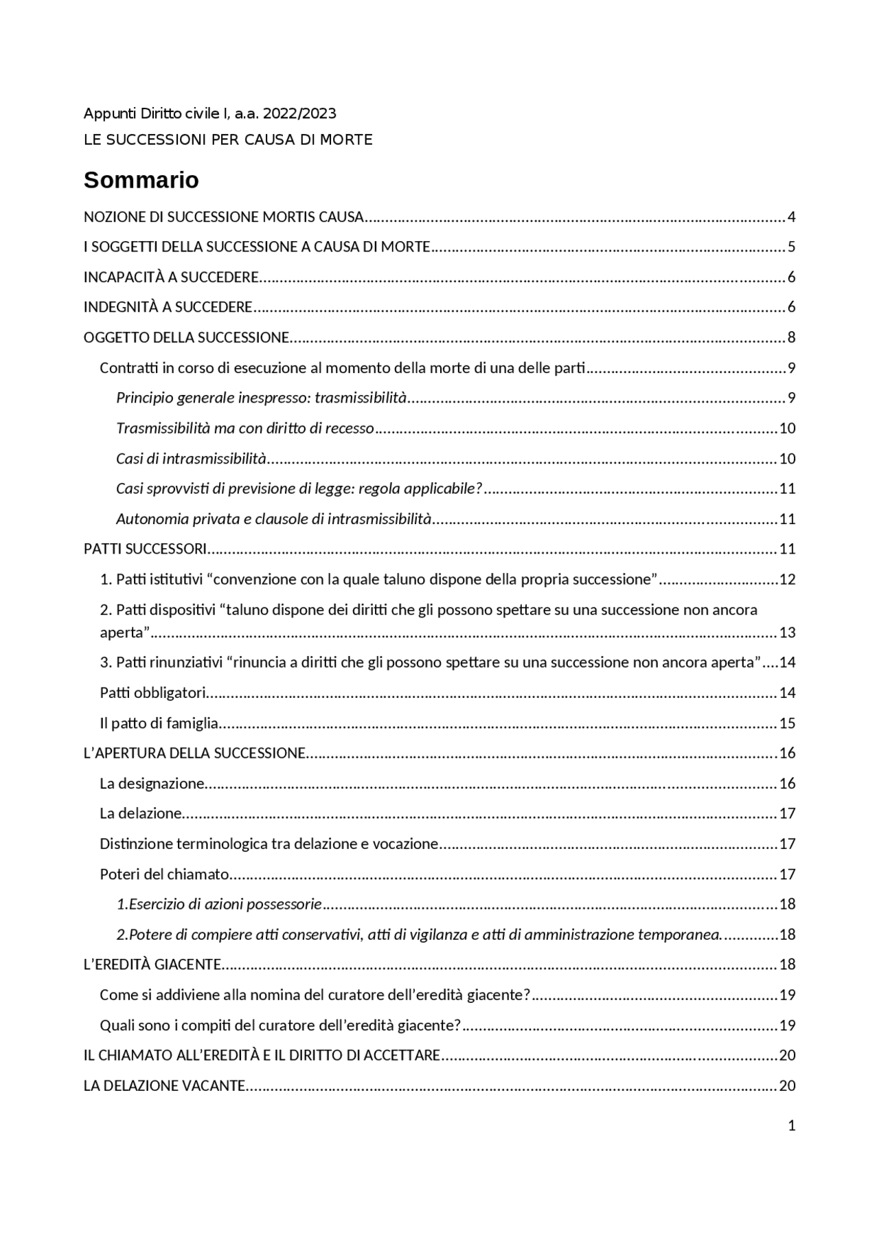 Appunti Lezioni Diritto Civile Modulo I Successioni Appunti Di