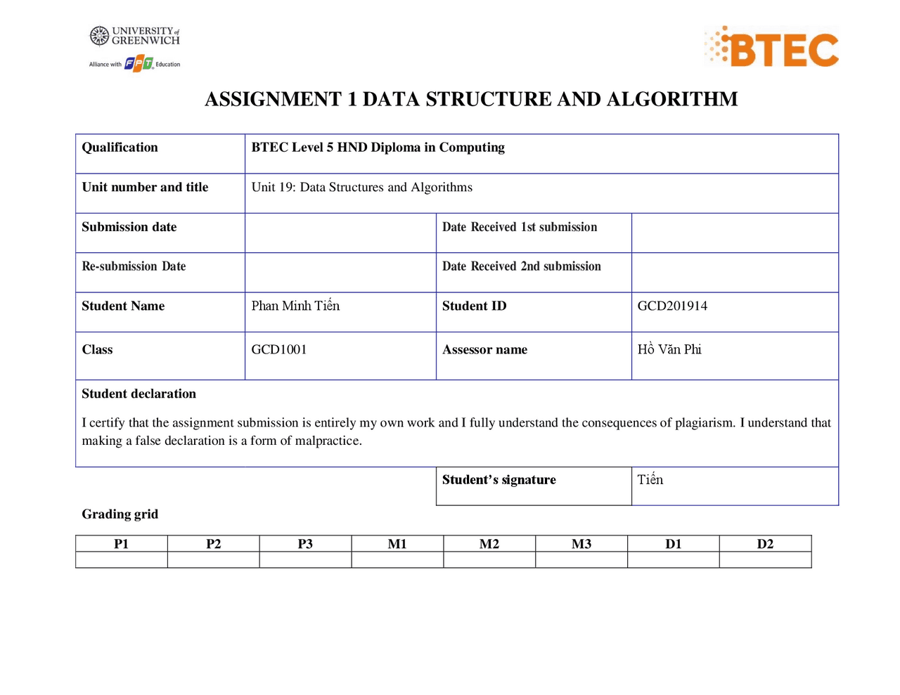 Assignment 1 Data Structure And Algorithm Assignments Data Structures 6822