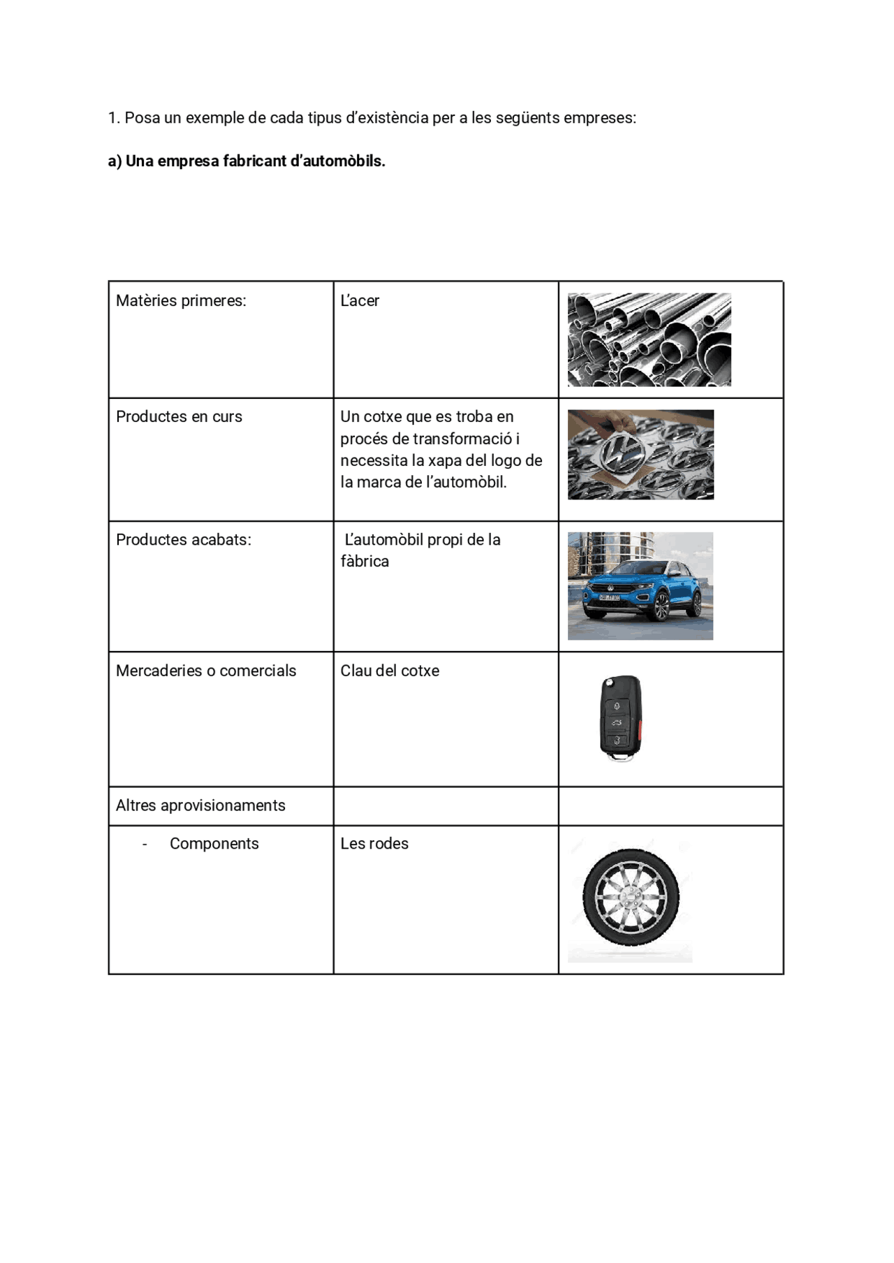 Activitat Classes Dexistències Ejercicios De Economía Docsity