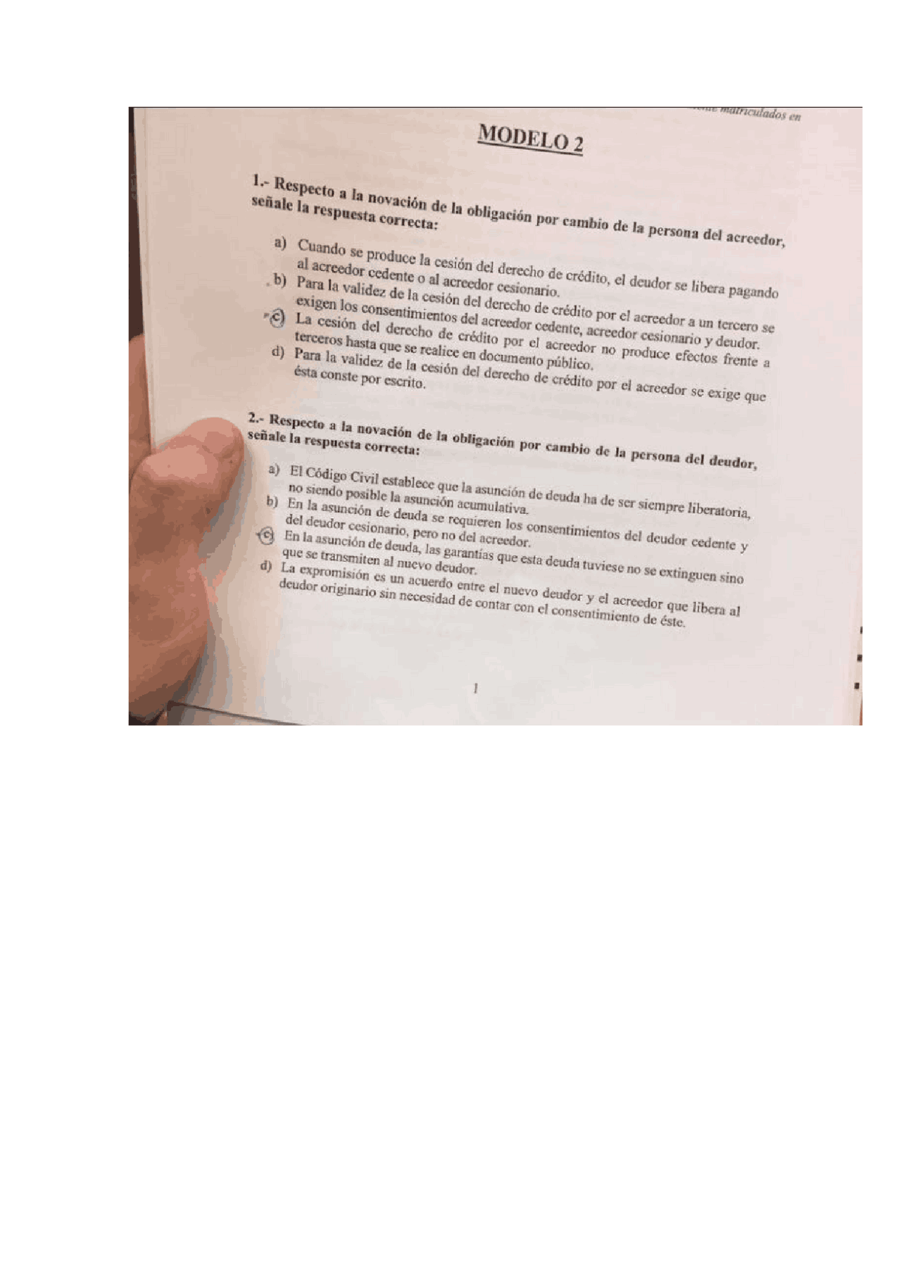 Examen derecho de obligaciones y contratos | Exámenes de Derecho Civil | Docsity