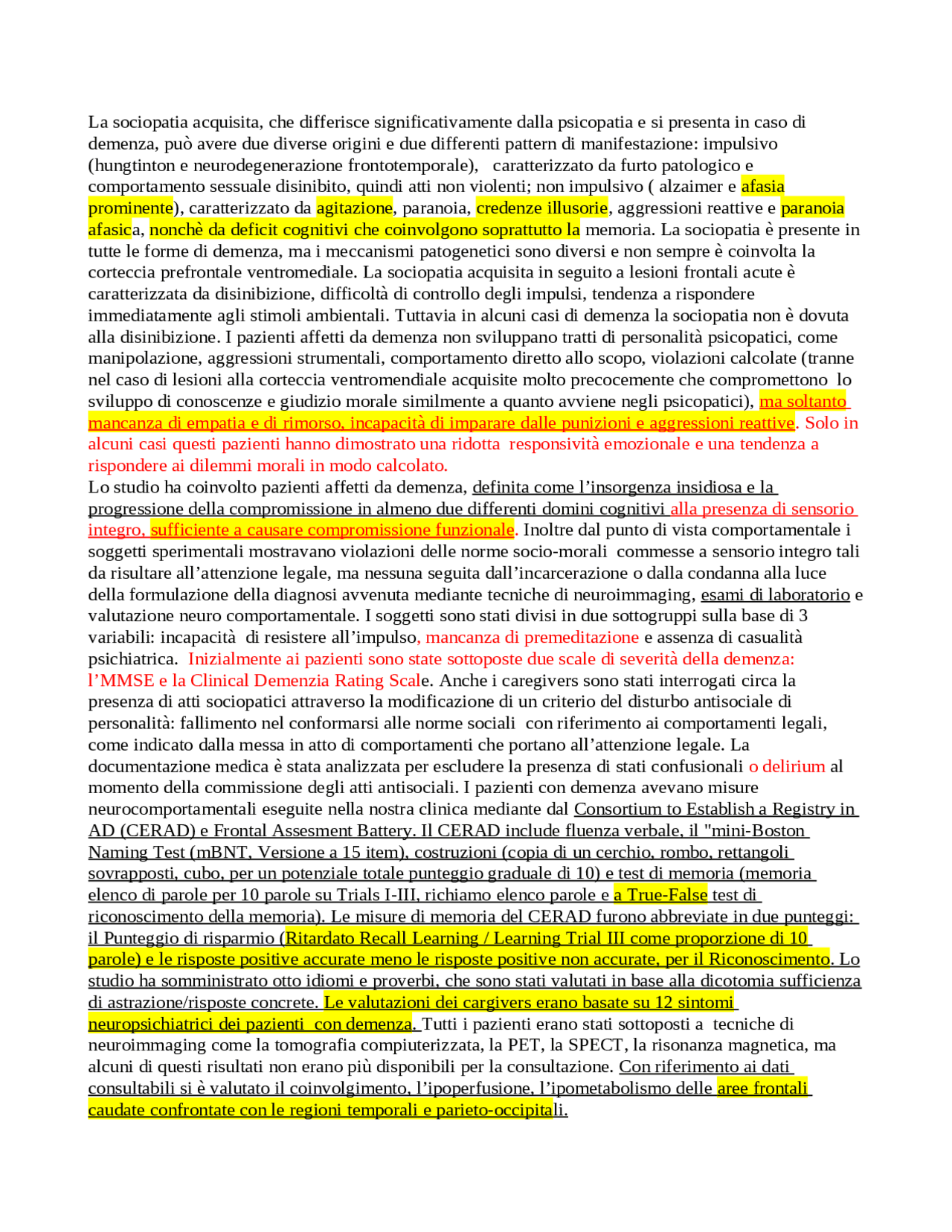 Riassunto lezione e slides sociopatia acquisita prof.ssa Amanzio neuropsicologia forense ...