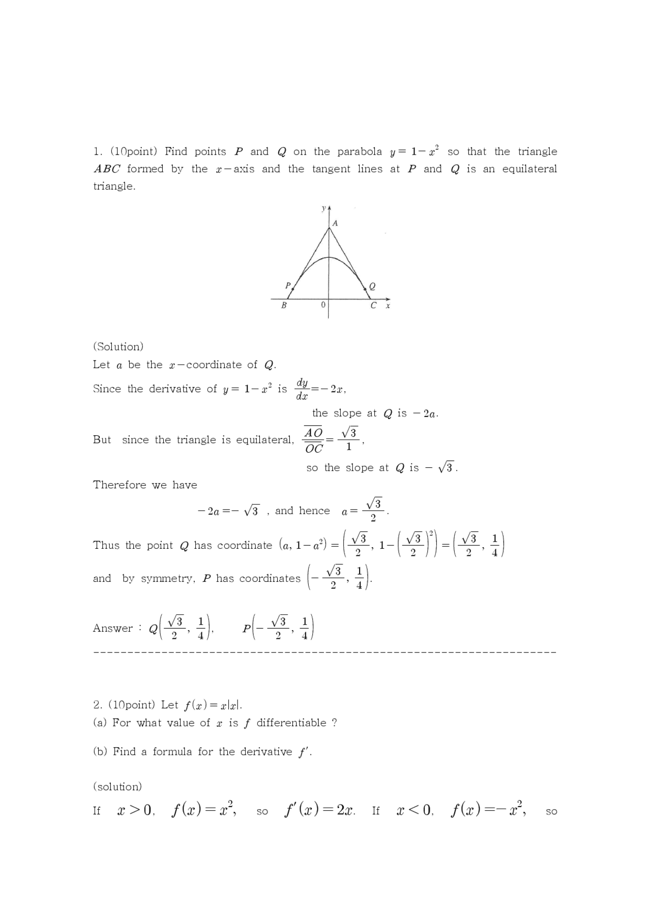 2017 Midterm Solution Cheat Sheet Calculus Docsity