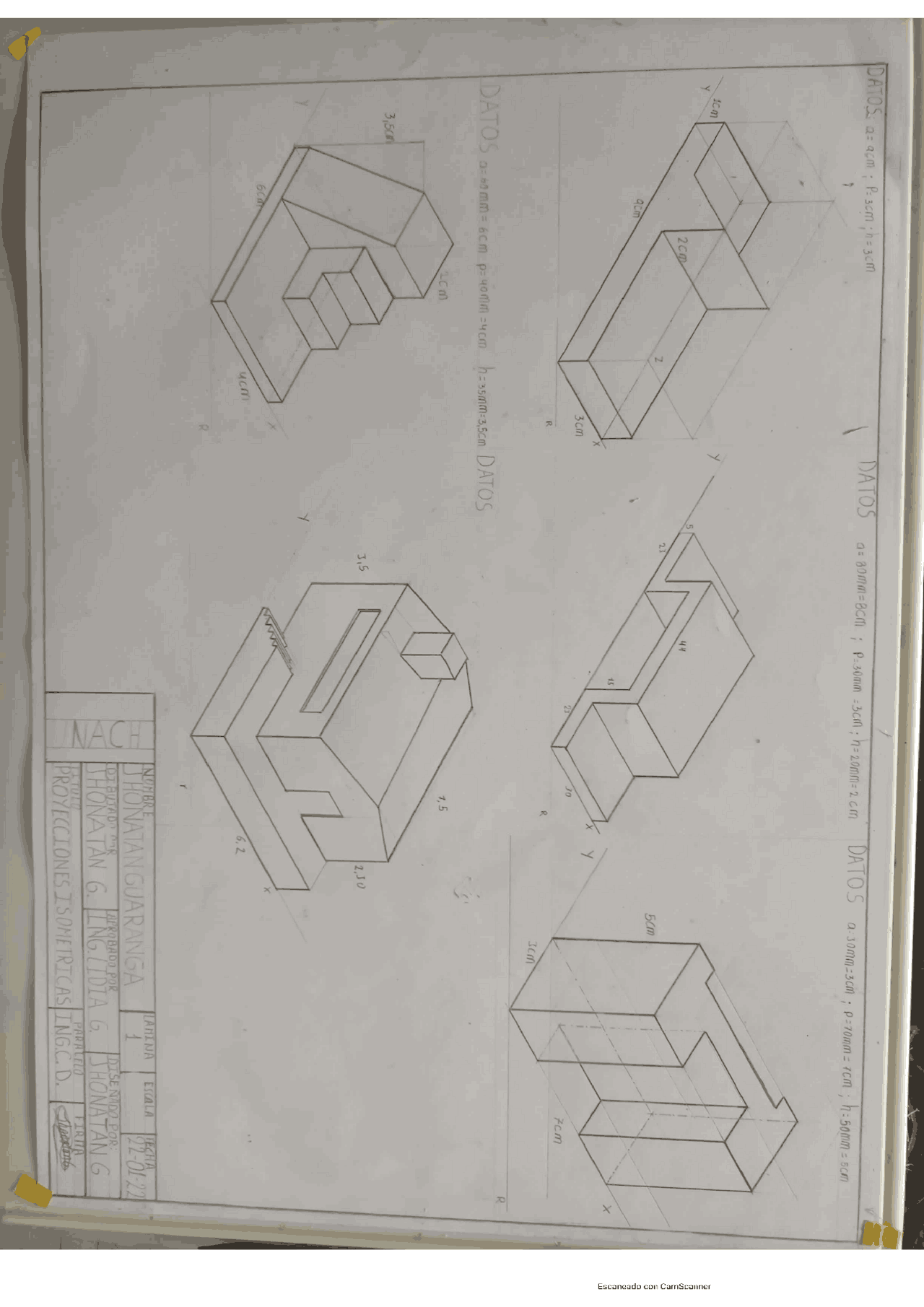 Proyecciones isométrico | Apuntes de Dibujo Técnico | Docsity