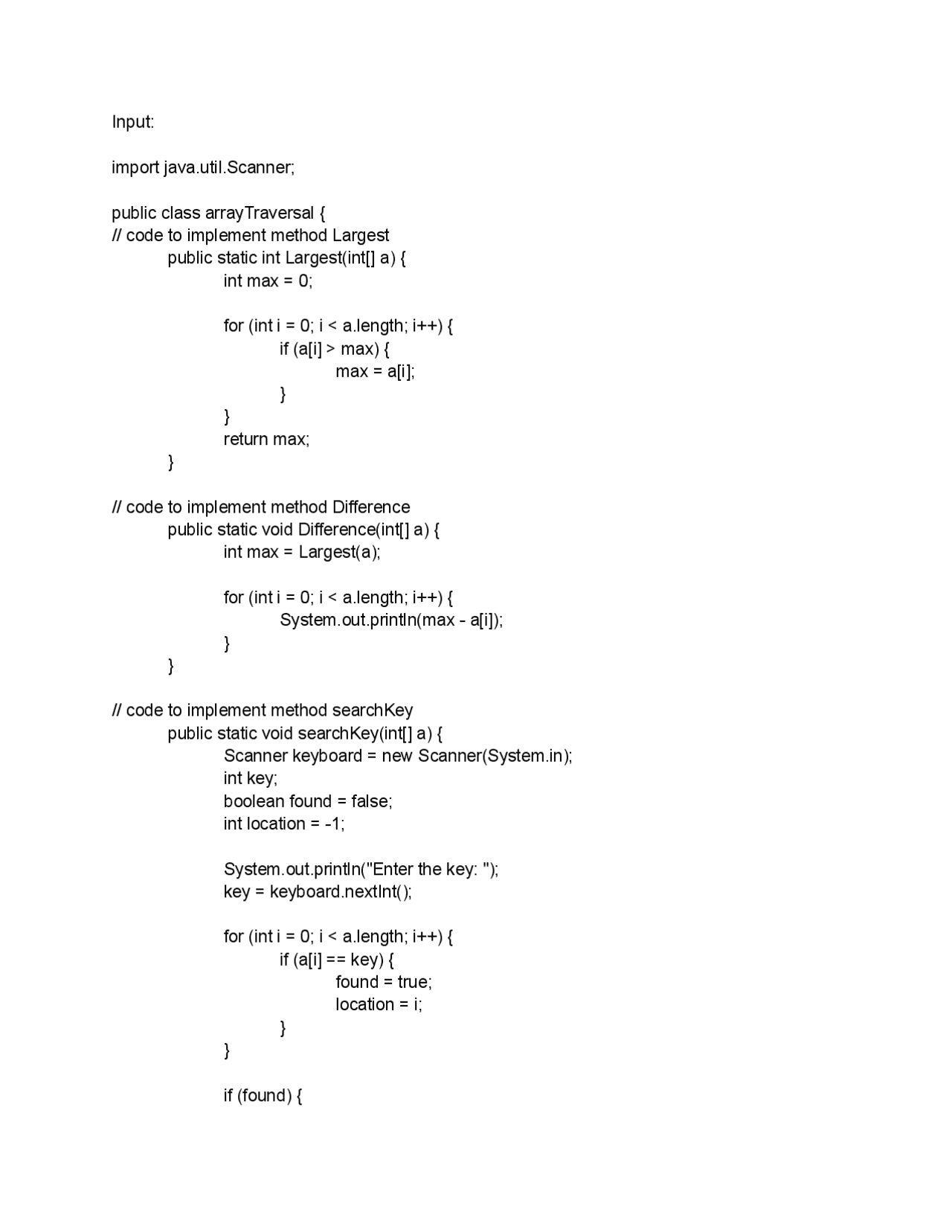Ap Java Code For Traversal Lecture Notes Computer Science Docsity