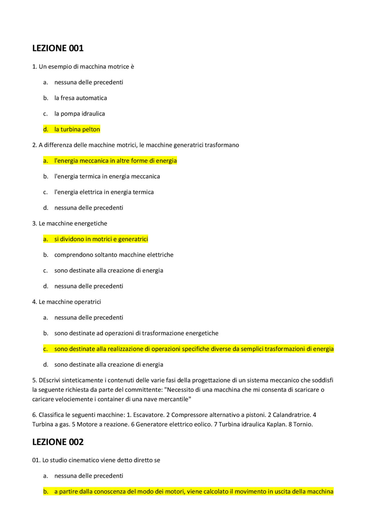 paniere svolto controllato | Docsity