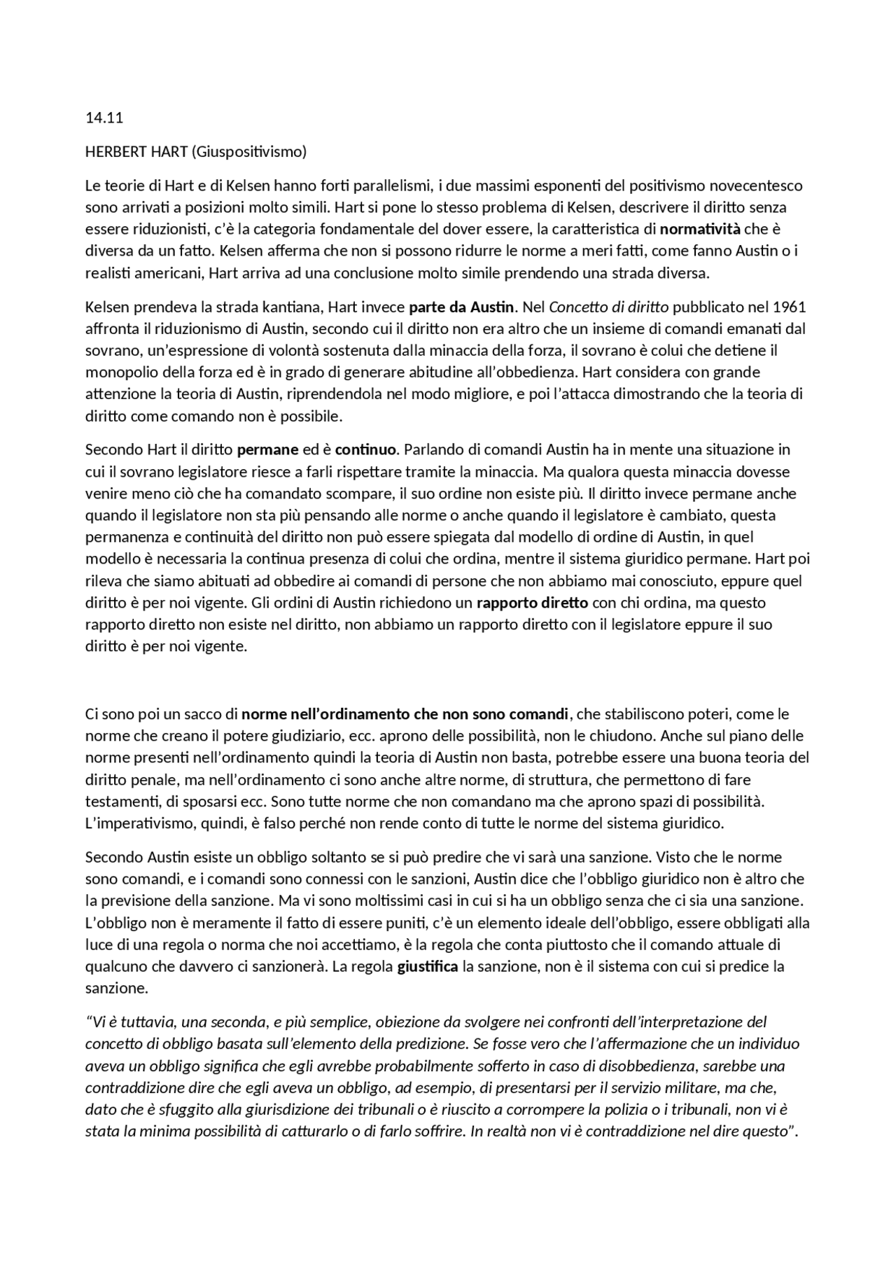 Appunti Giuspositivismo Hart Appunti Di Filosofia Del Diritto Docsity