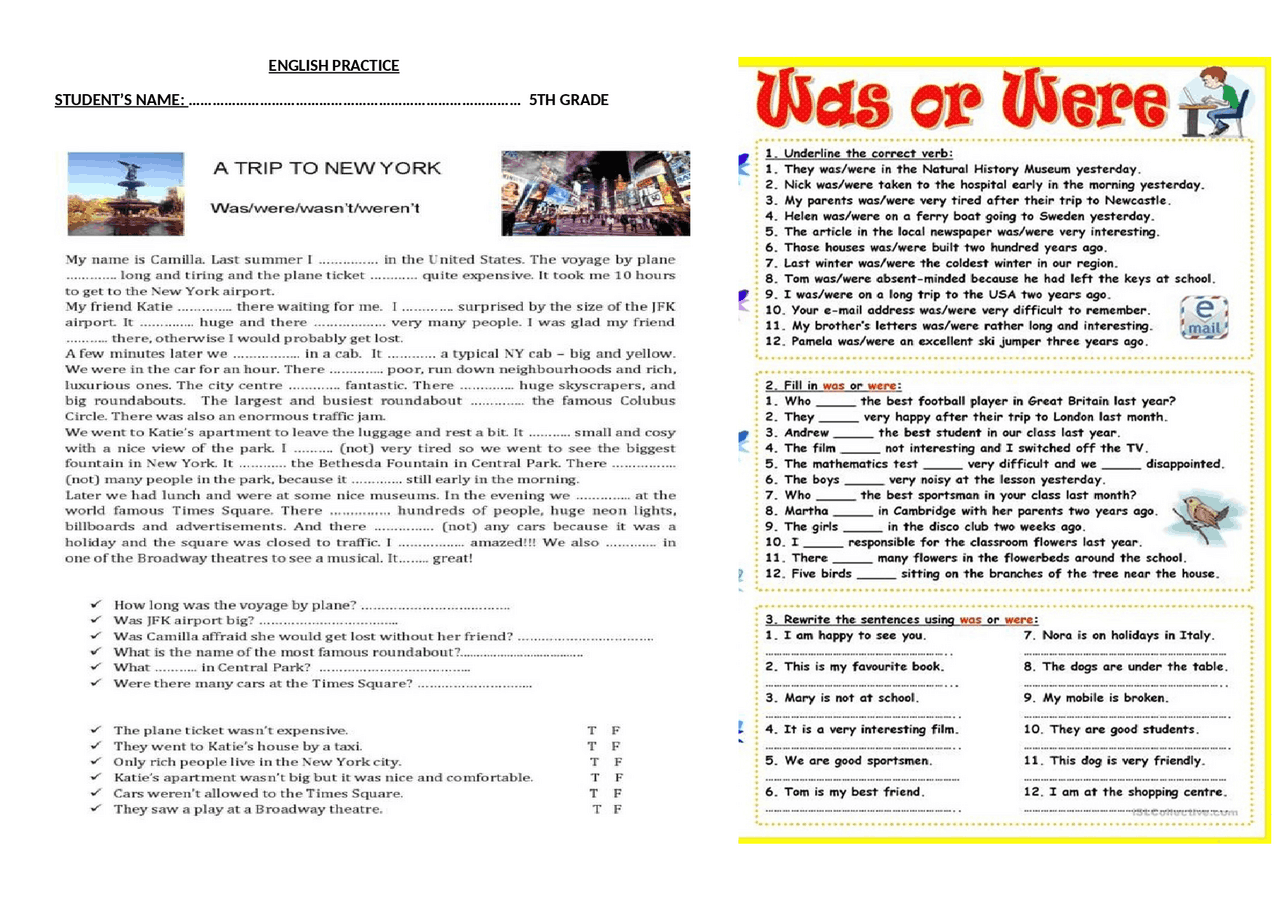 Ejercicios De Ingles Ejercicios De Inglés Docsity