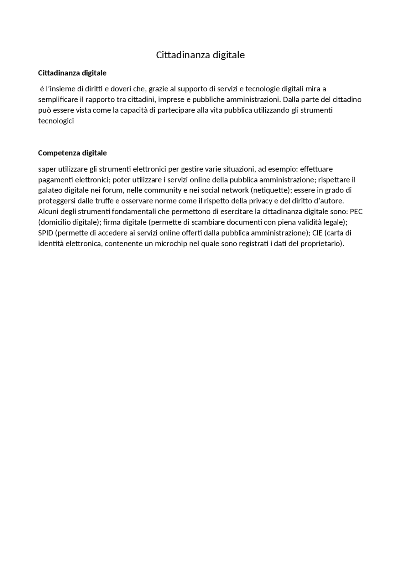 Cittadinanza Digitale Appunti Di Informatica Docsity