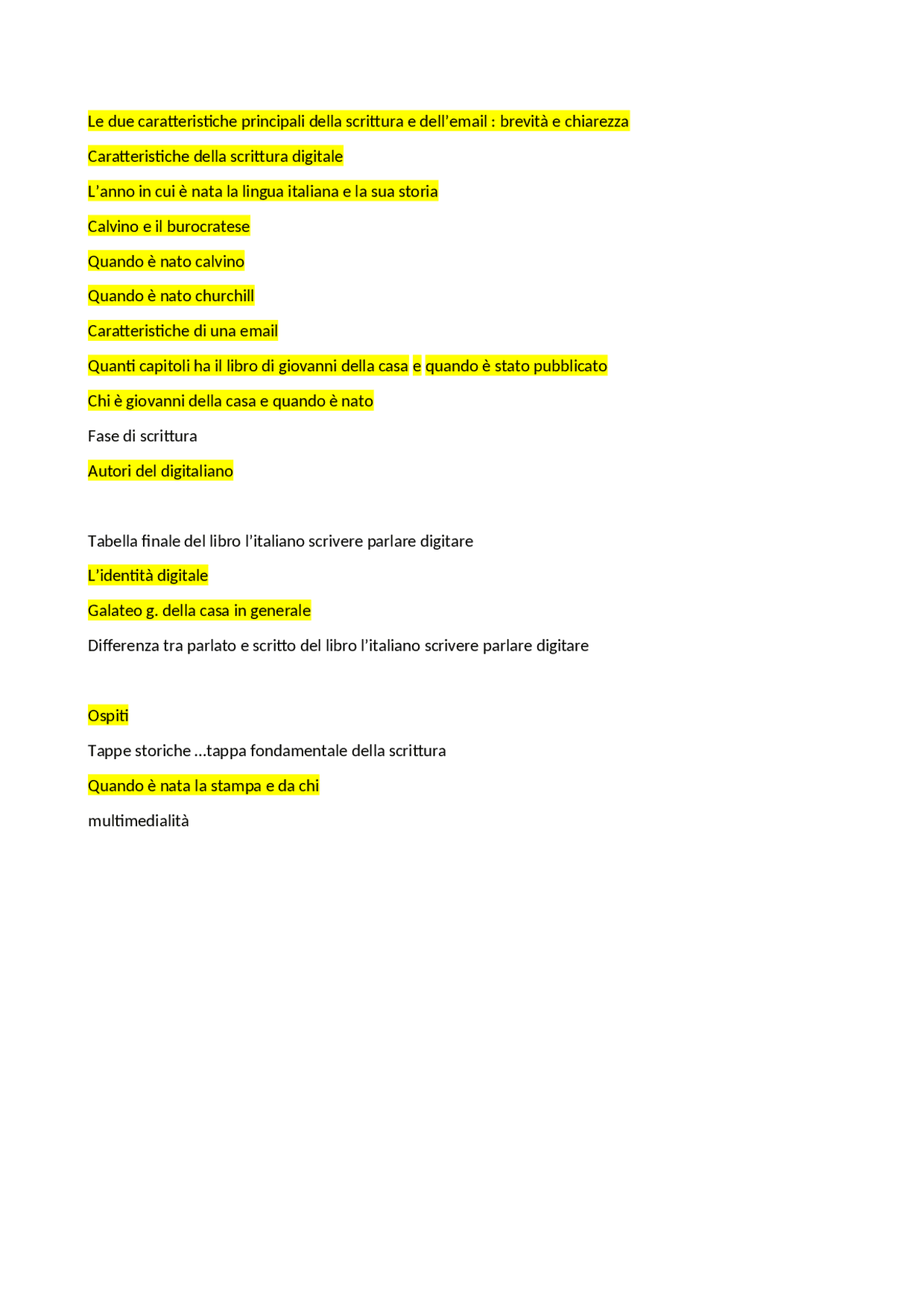 Domande Galateo Linguistica Appunti Di Linguistica Docsity