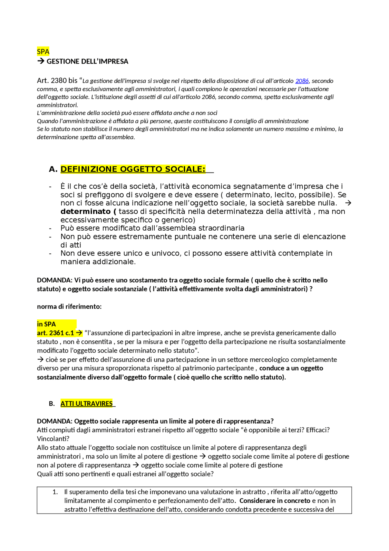Spa Diritto Commerciale Avanzato Schemi E Mappe Concettuali Di