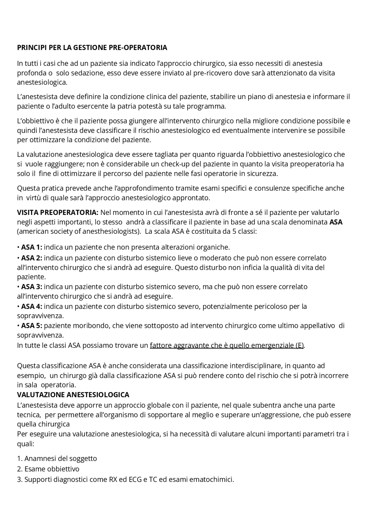 Anestesiologia Del Corso Di Infermieristica Appunti Di Anestesiologia
