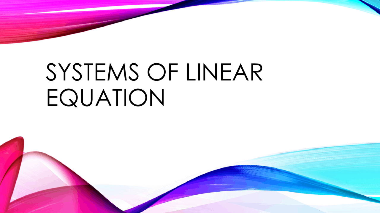 System Of Linear Equation Exercises Mathematics Docsity