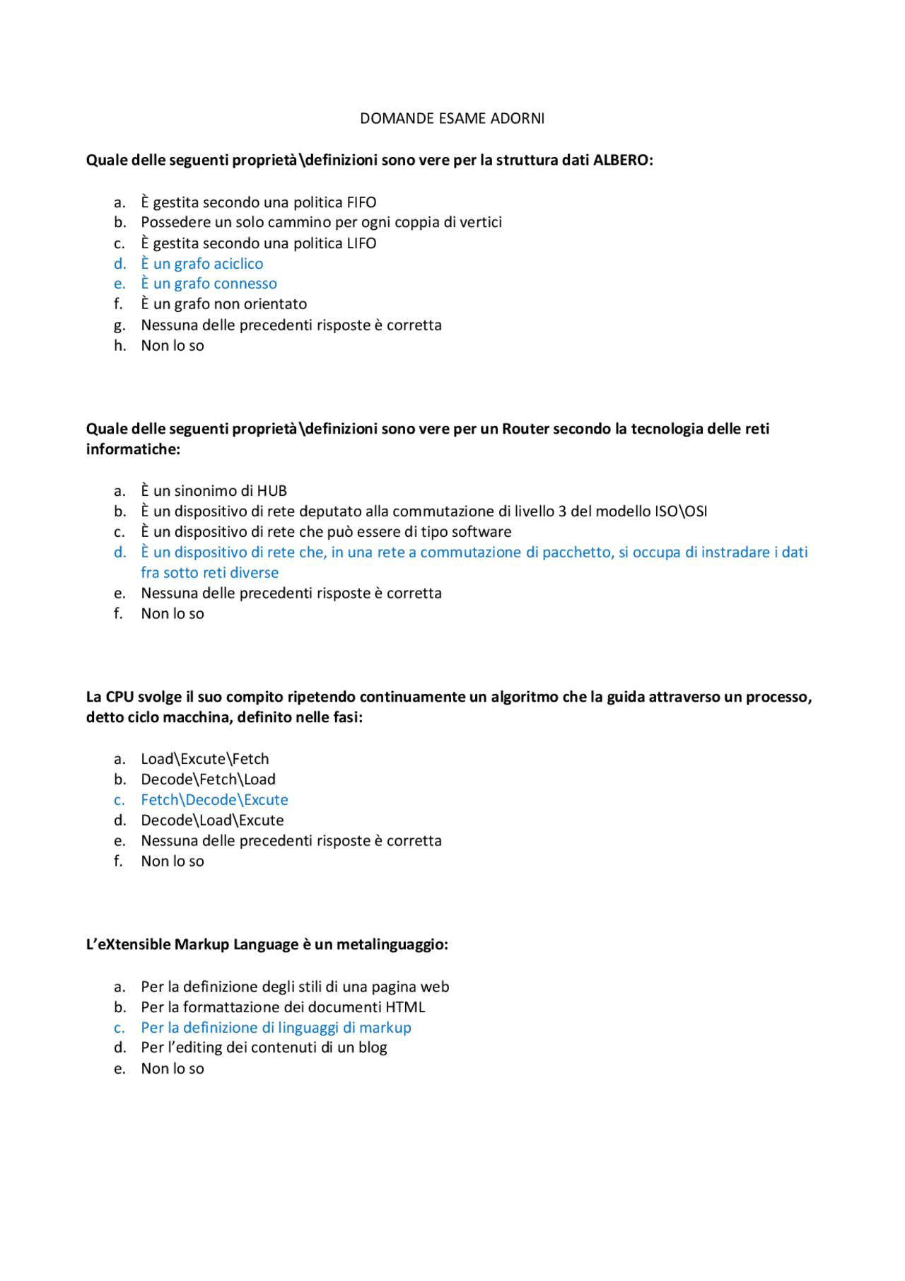 Domande TEORIA ADORNI (1 anno scienze comunicazione) | Prove d'esame di Fondamenti di ...