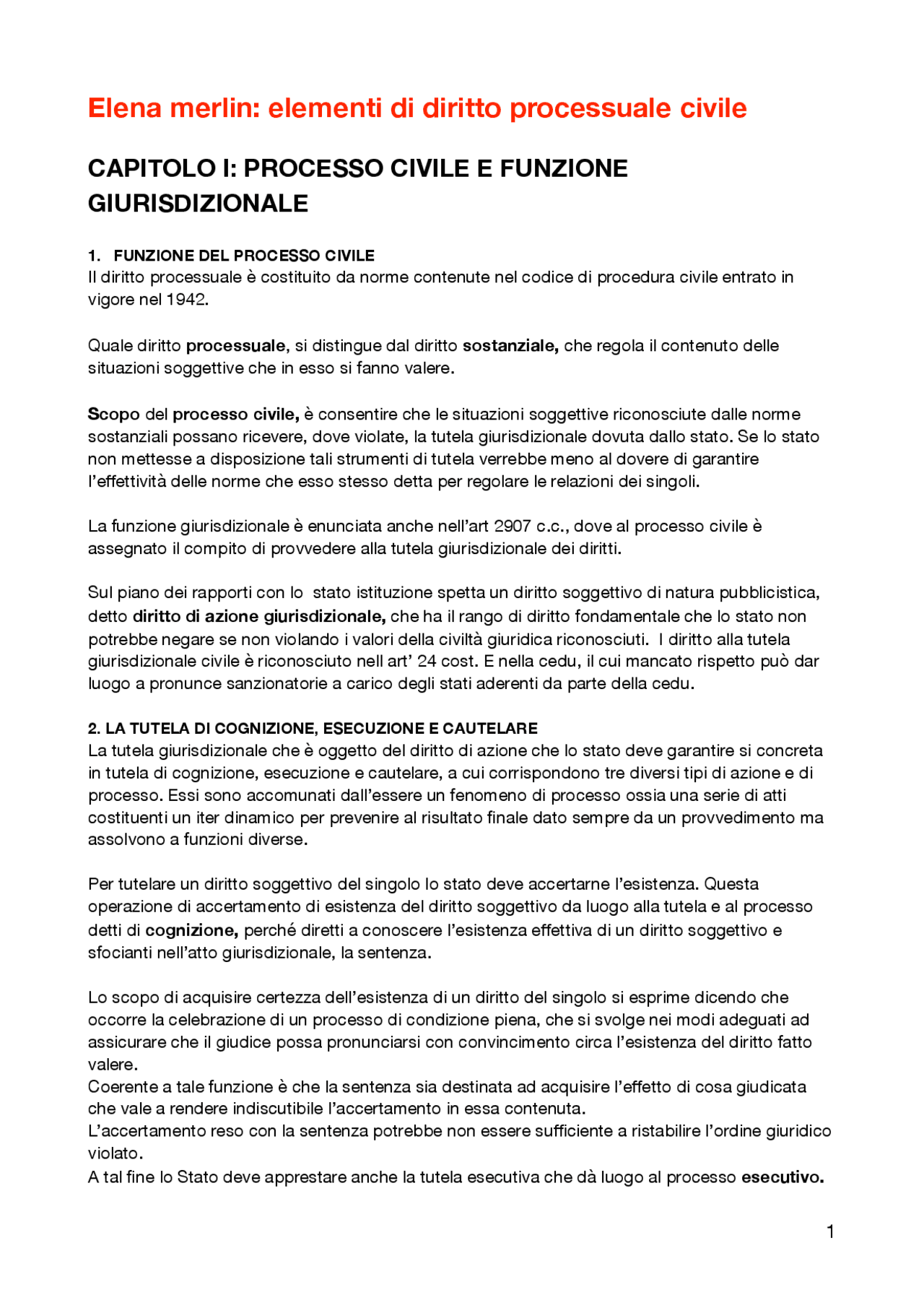 Riassunto Libro Elena Merlin Elementi di Diritto Processuale Civile | Sbobinature di Diritto ...