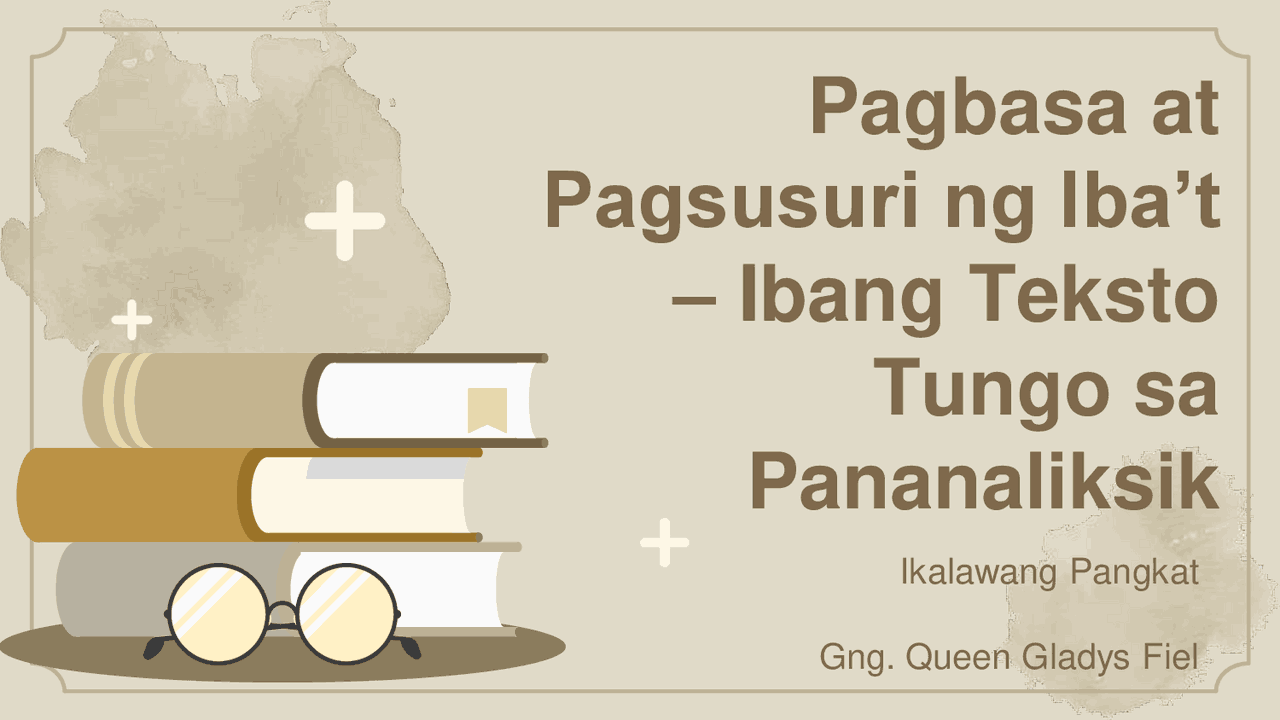 Filipino Grade 11 Report Lecture Notes Law Docsity