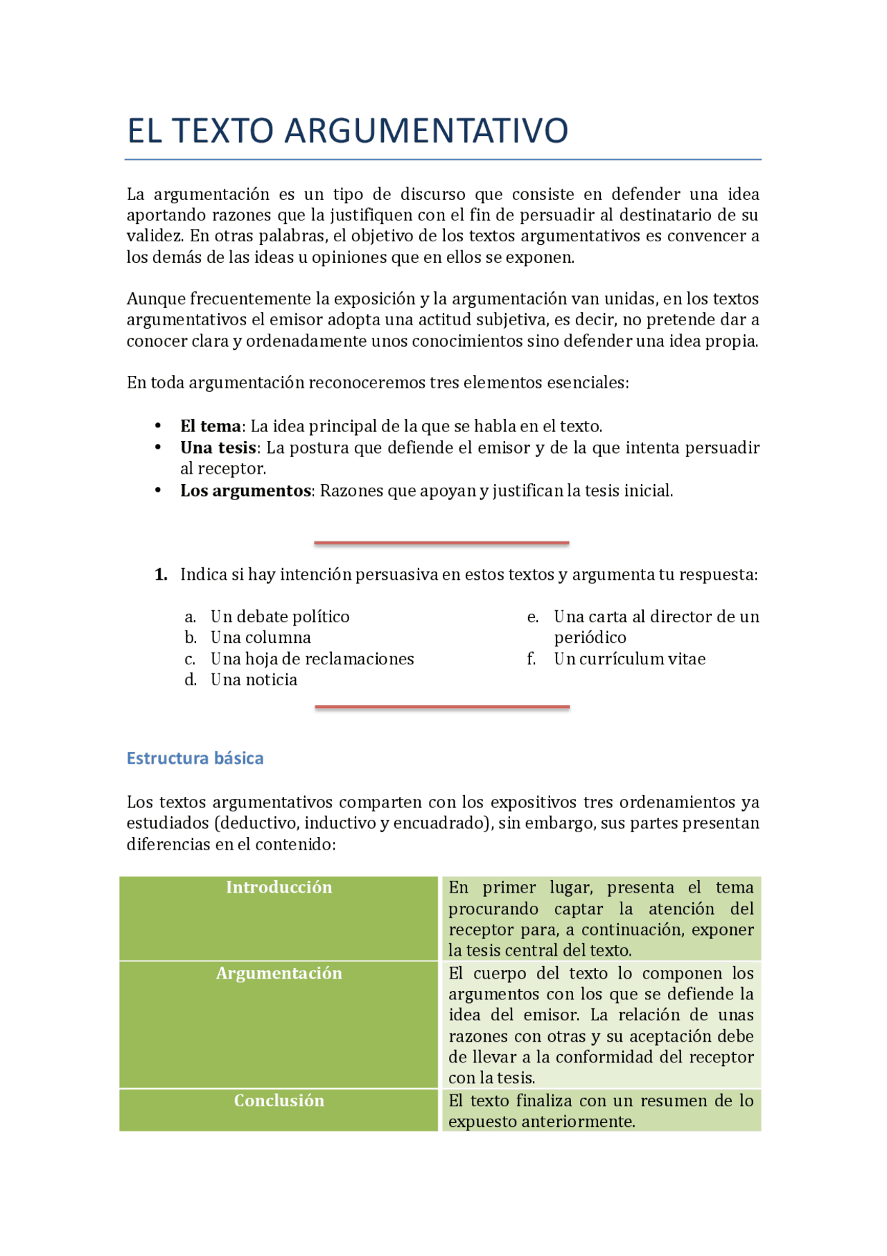Guía Parar Hacer Un Texto Argumentativo Apuntes De Lengua Y