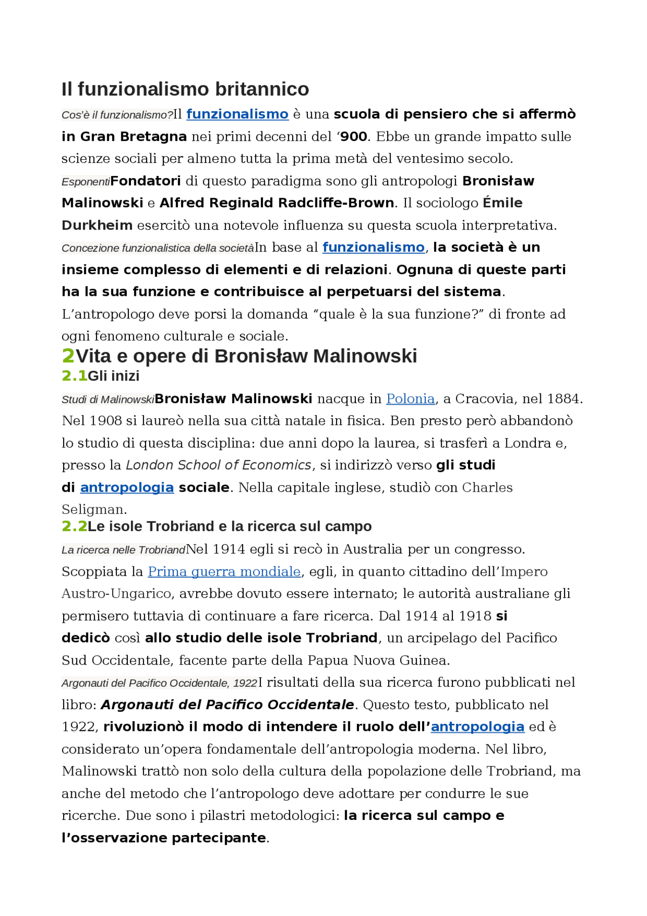Il Funzionalismo Britannico Dispense Di Scienze Umane E Sociali Docsity