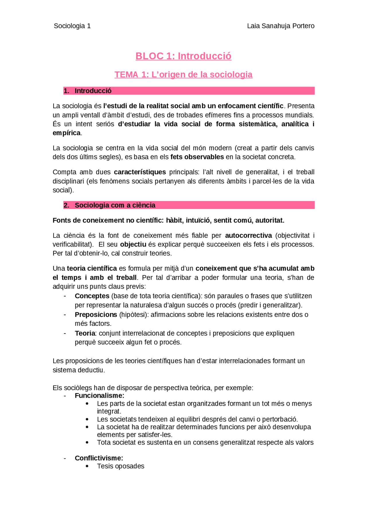 Resum Bloc 1 Temes 1 I 2 Resúmenes De Sociología Docsity