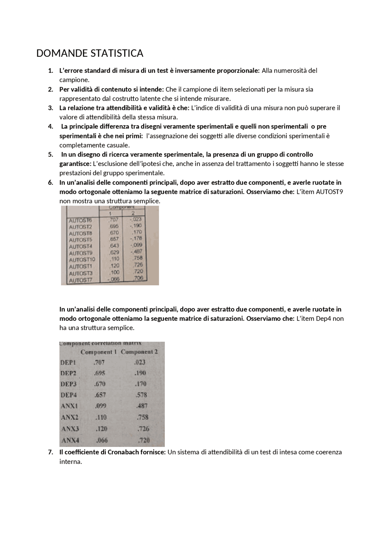 Domande Esame Presaghi Prove Desame Di Psicometria Docsity