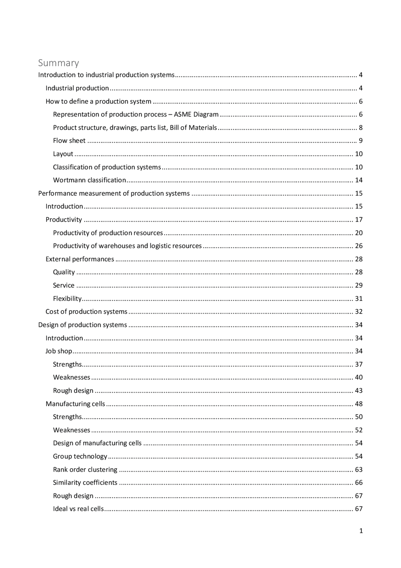 Design and Management of production systems | Appunti di Gestione della Produzione Aziendale ...
