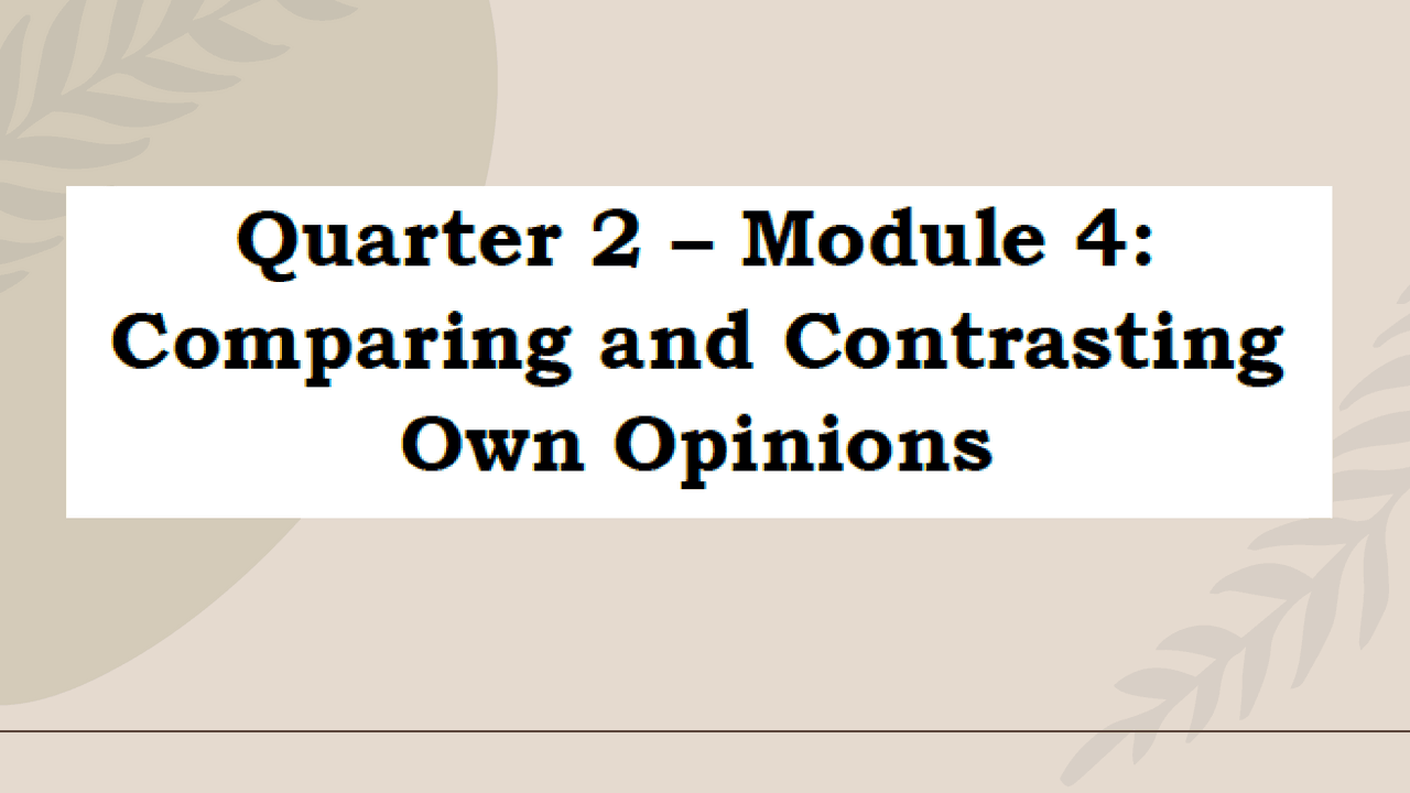 Comparing And Contrasting Summaries English Docsity
