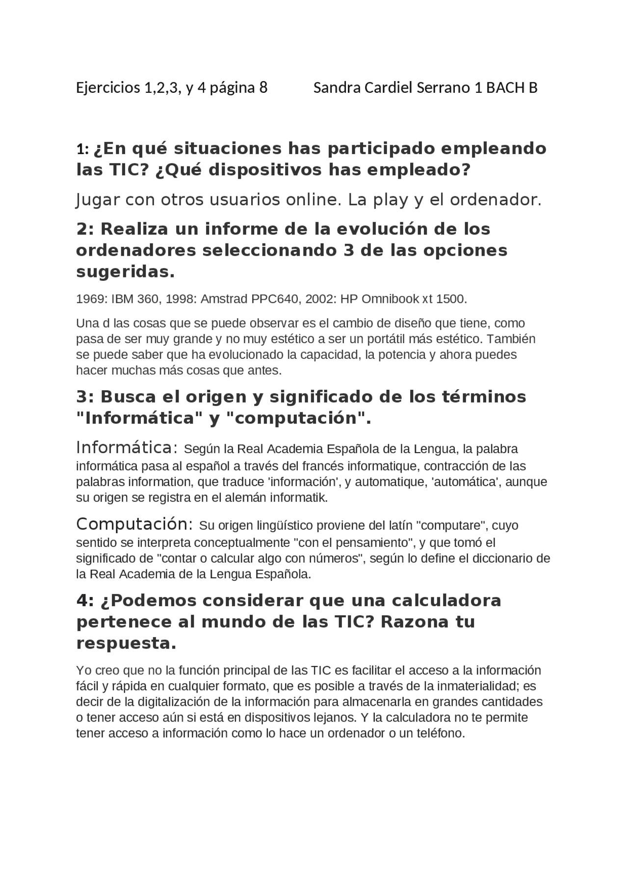 Ejercicios Tecnologia Ejercicios De Informática Docsity