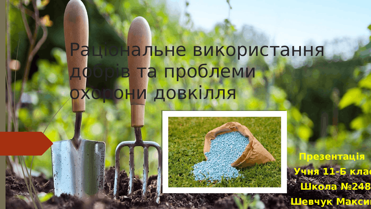 Презентація на тему Раціональне використання добрів та проблеми
