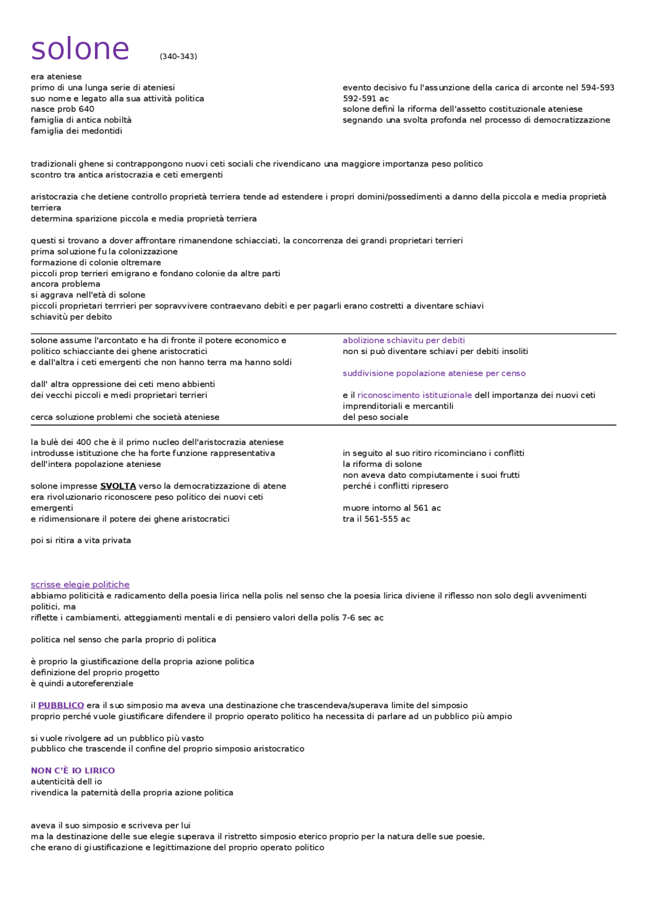 Solone, appunti di letteratura greca | Appunti di Lingue e letterature ...