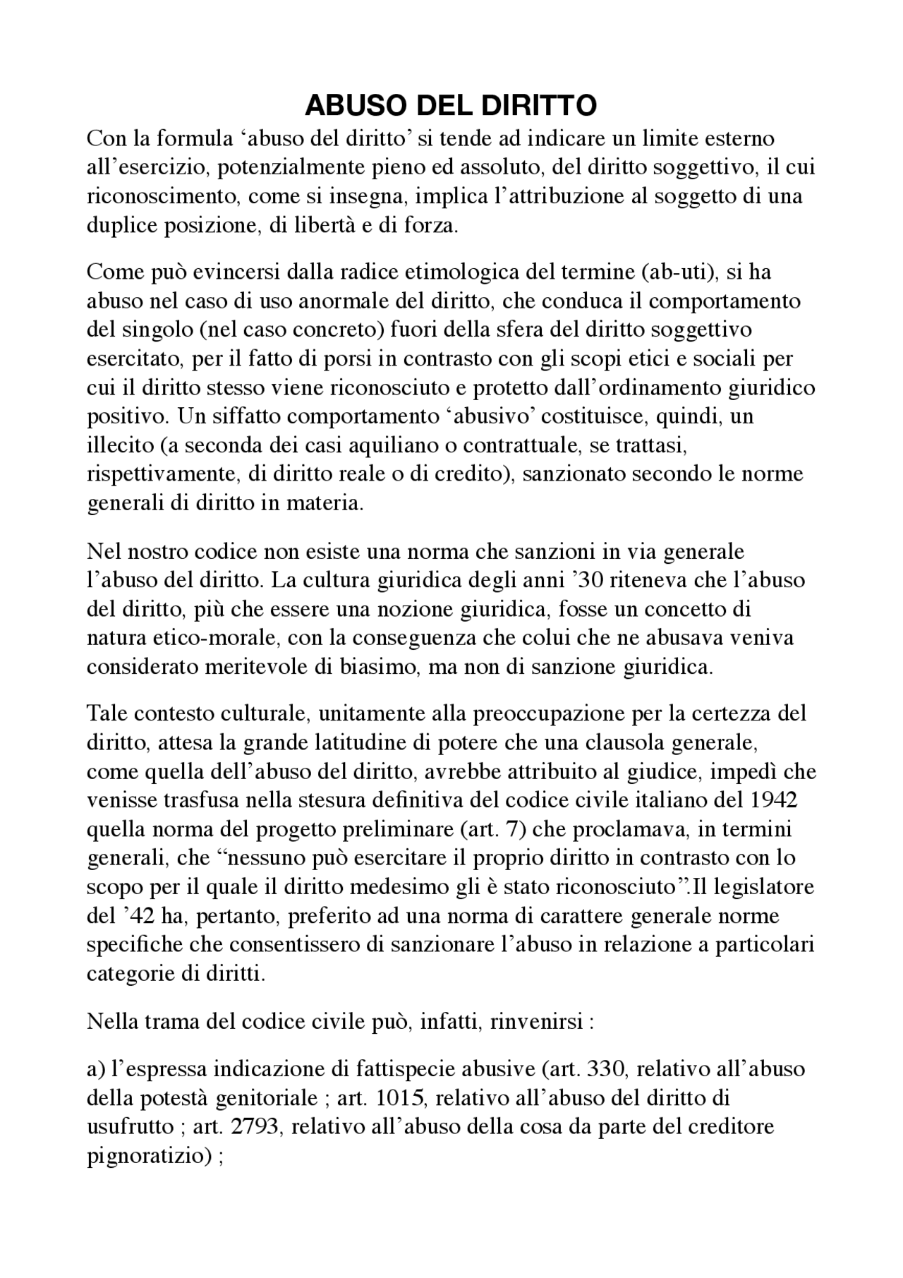 Abuso Del Diritto Perlingieri Schemi E Mappe Concettuali Di Diritto